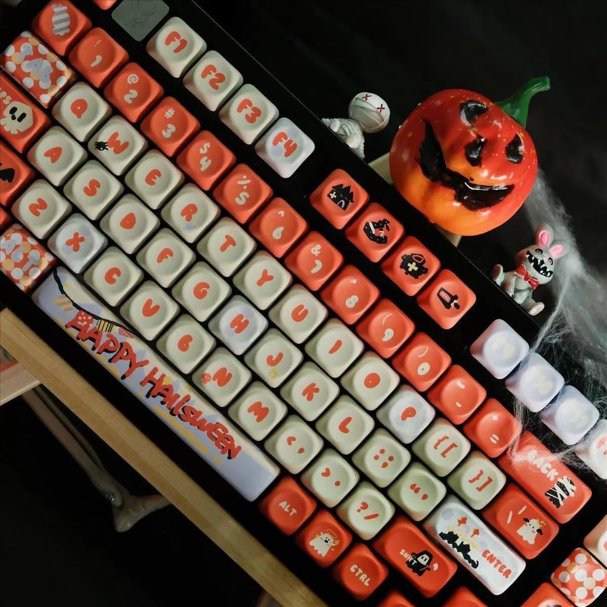 Amazon.com: PBT Halloween Theme MOA Keycaps Bat Ghost Mechanical ...