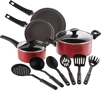 Amazon.com: BELLA Cookware Set, 12 Piece Pots and Pans with Utensils ...
