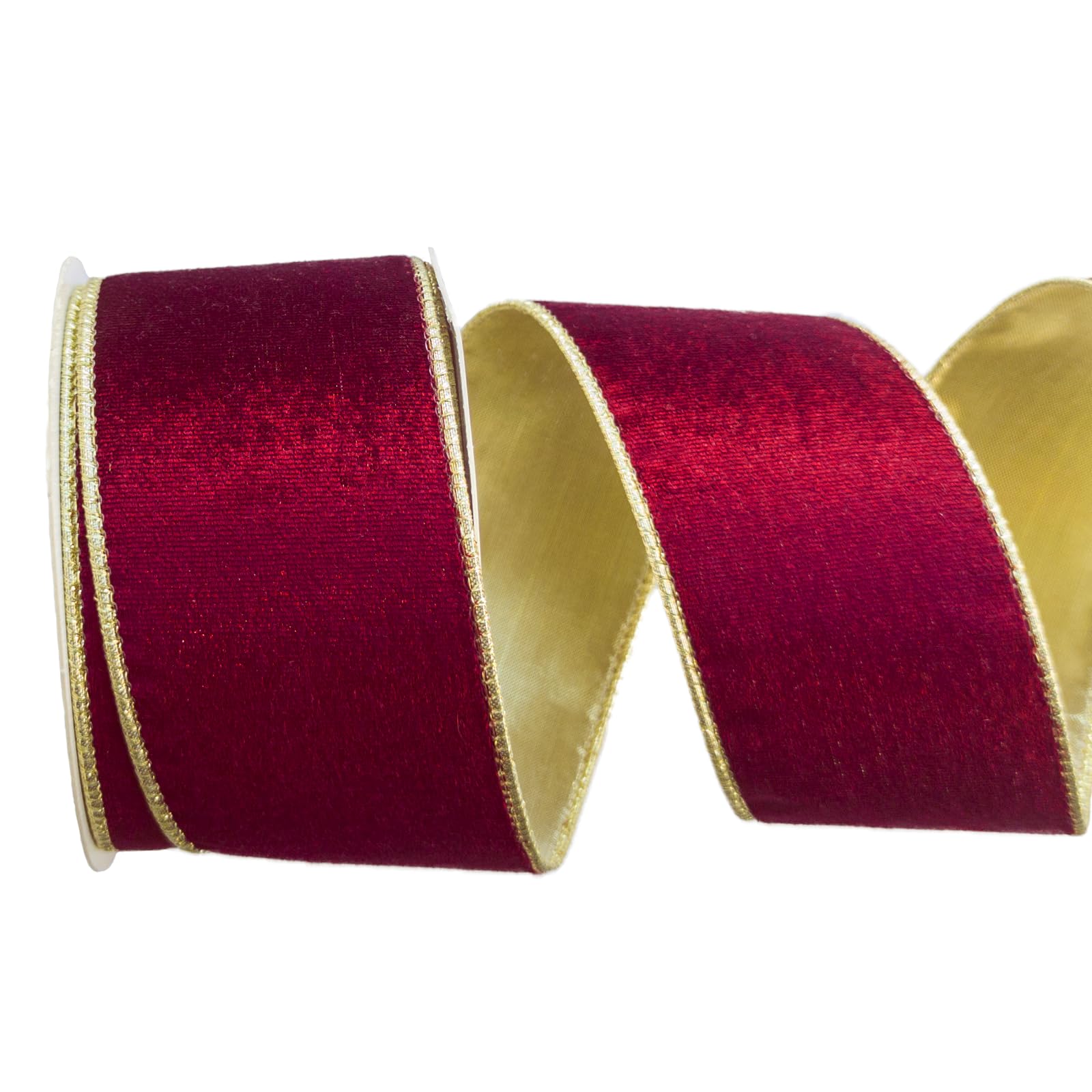 Amazon.com: 2.5 Inch Wide Dark Red Velvet Wired Ribbon 10 Yards ...