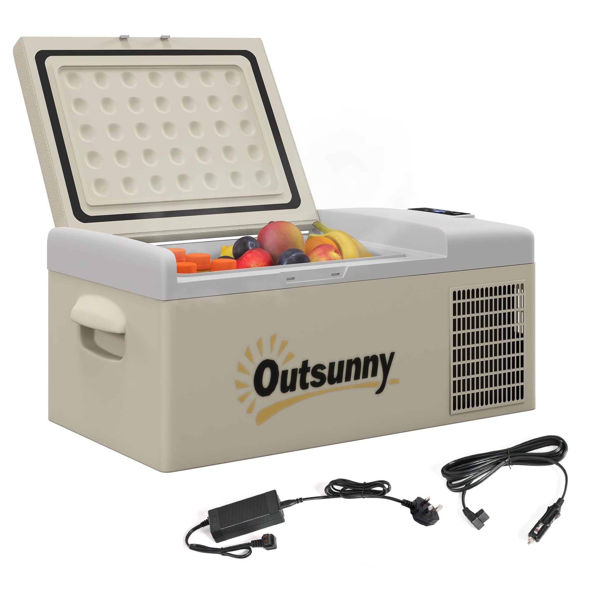 Outsunny 16L Car Refrigerator, Portable Compressor Camping Fridge ...