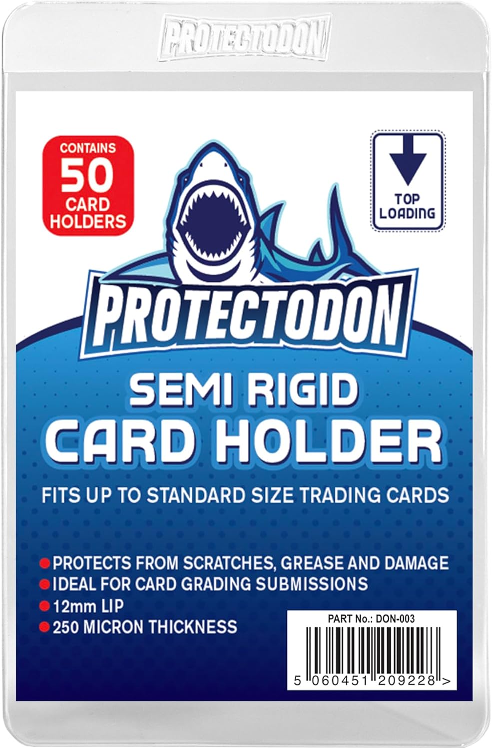 Protectodon Semi-Rigid Card Holders - Pack of 50 Protectors - Suitable ...