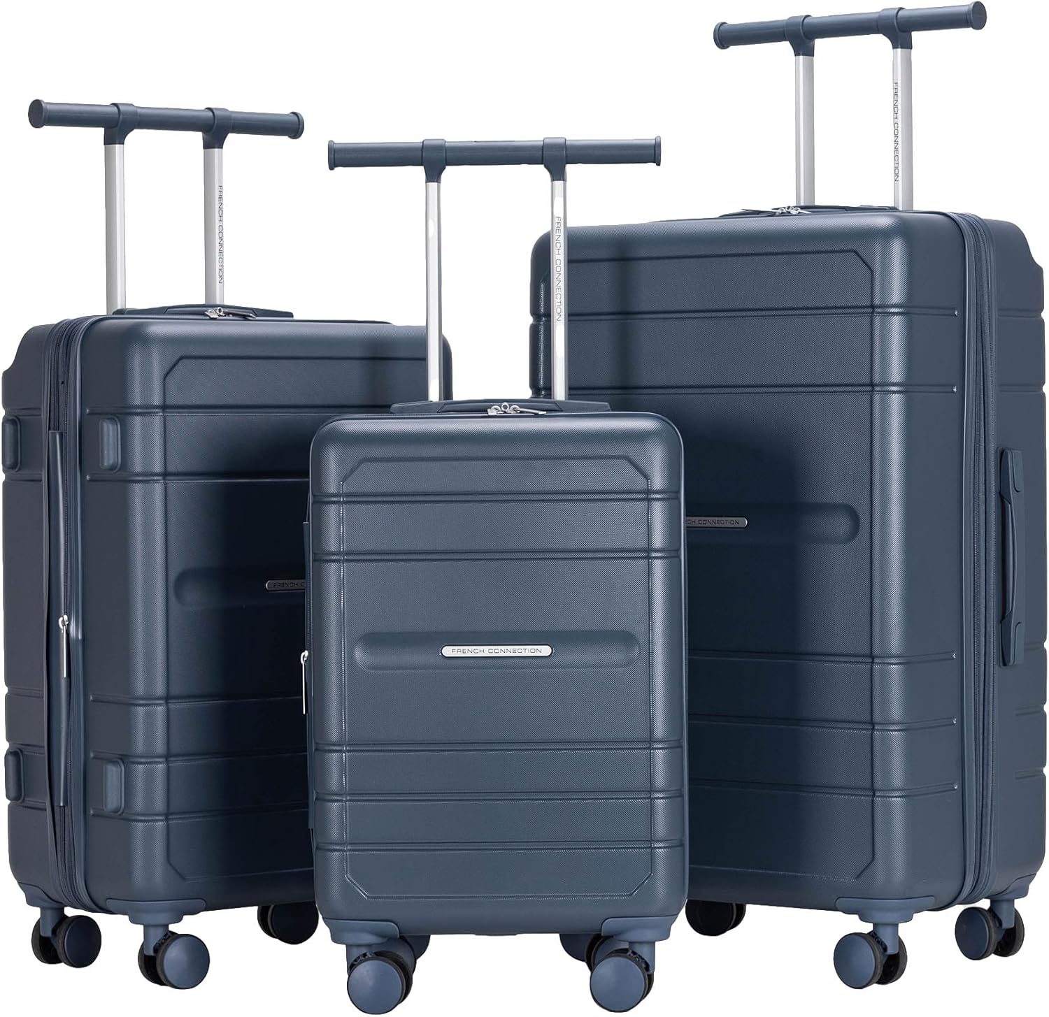 Amazon.com | French Connection Le Voyage Luggage, Navy, 3 Piece Set ...