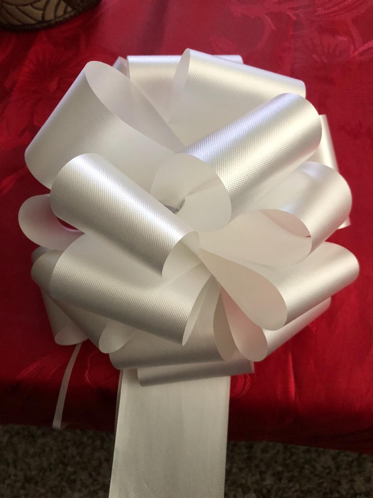 Amazon.com: Wedding White Pull String Bows - 8 Inch Wide 20 Loops Large ...