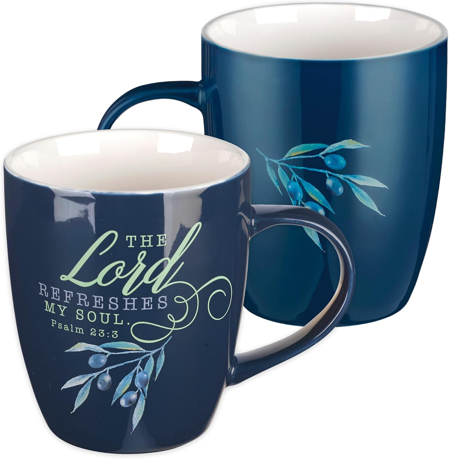 Amazon.com: Christian Art Gifts Navy Ceramic Coffee Mug with Olive ...