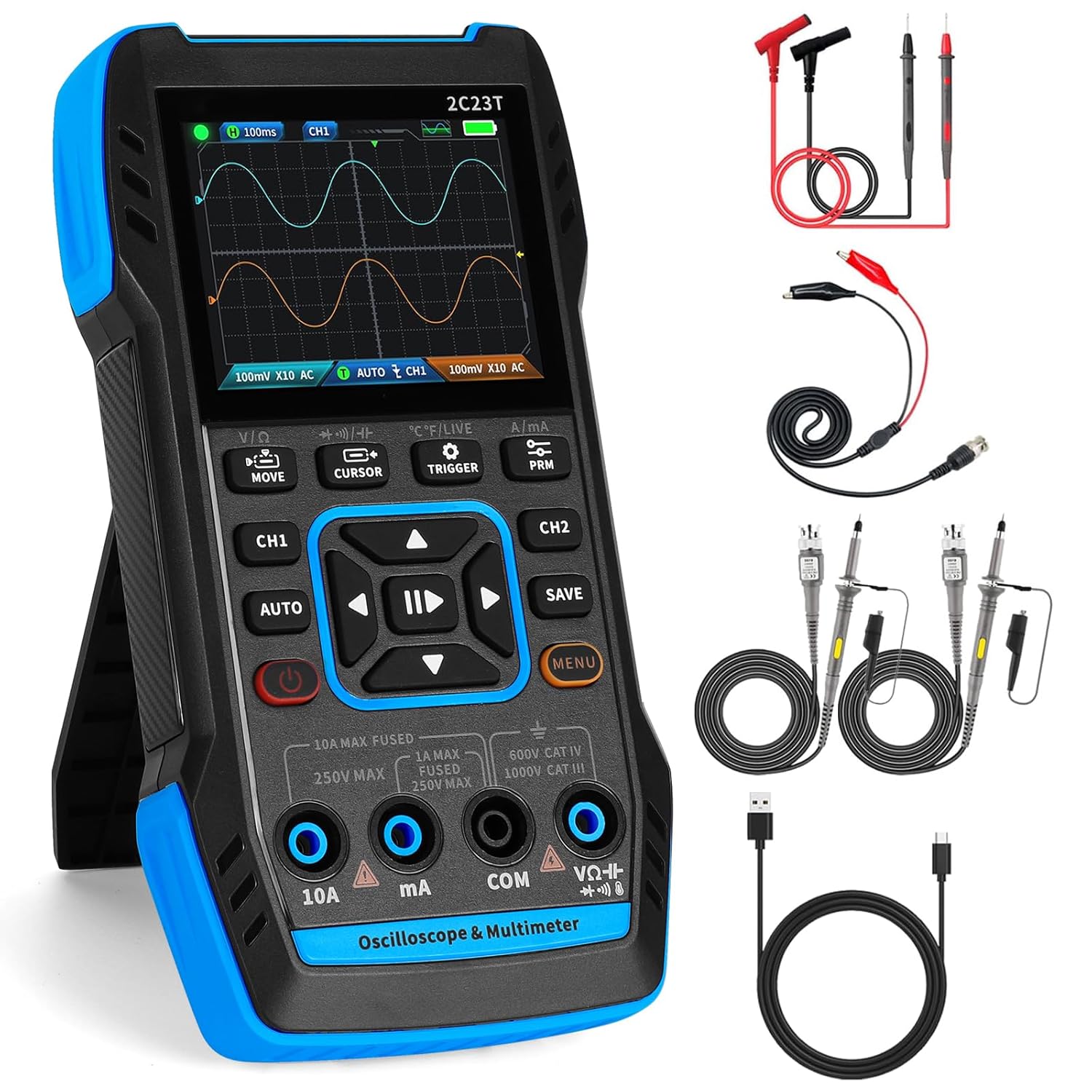 3 in 1 Handheld Oscilloscope Multimeter DDS Generator (Upgraded Version ...