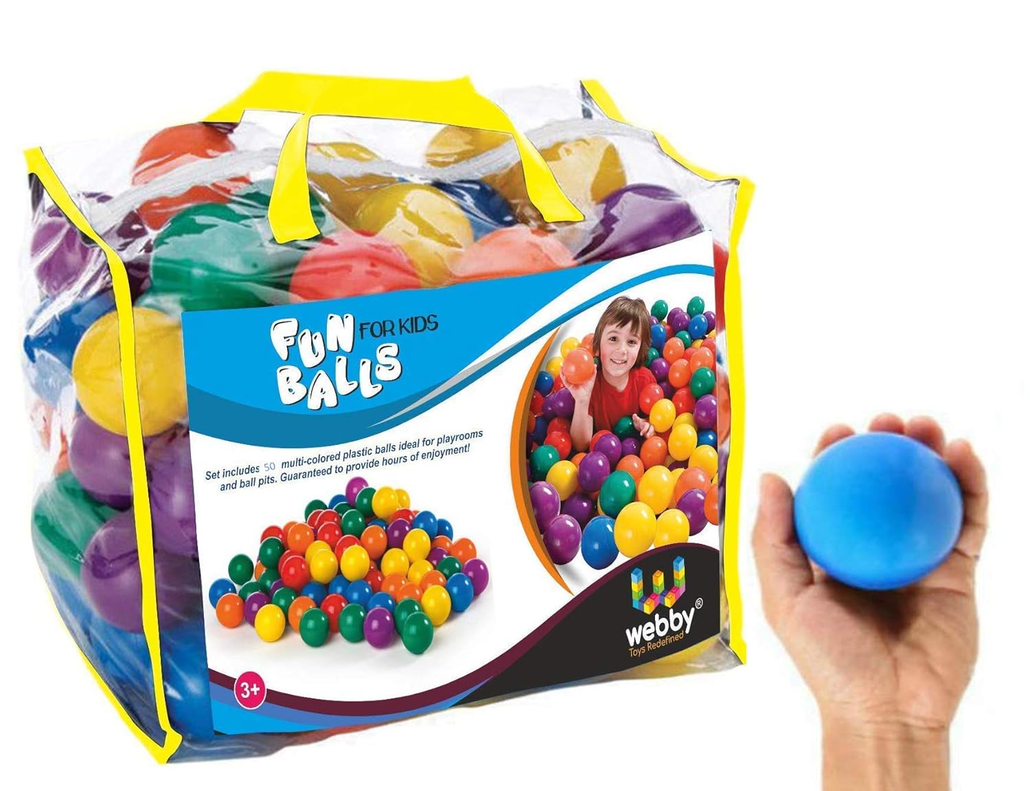 Webby Colourful Kids Pool Fun Balls(7CM), Set of 50 : Amazon.in: Toys ...