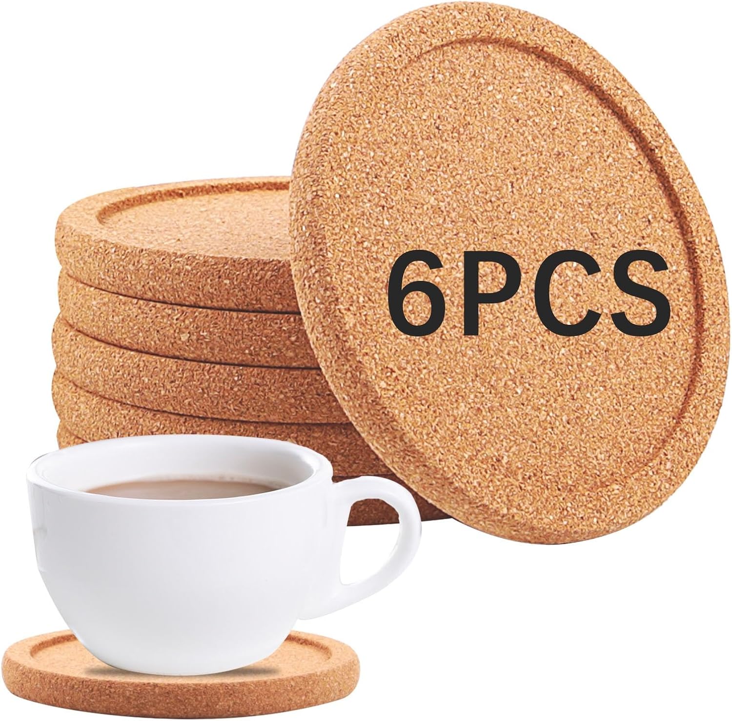 Amazon.com: 6 PCS Cork Coasters with Lip, Reusable with Lips Set Extra ...