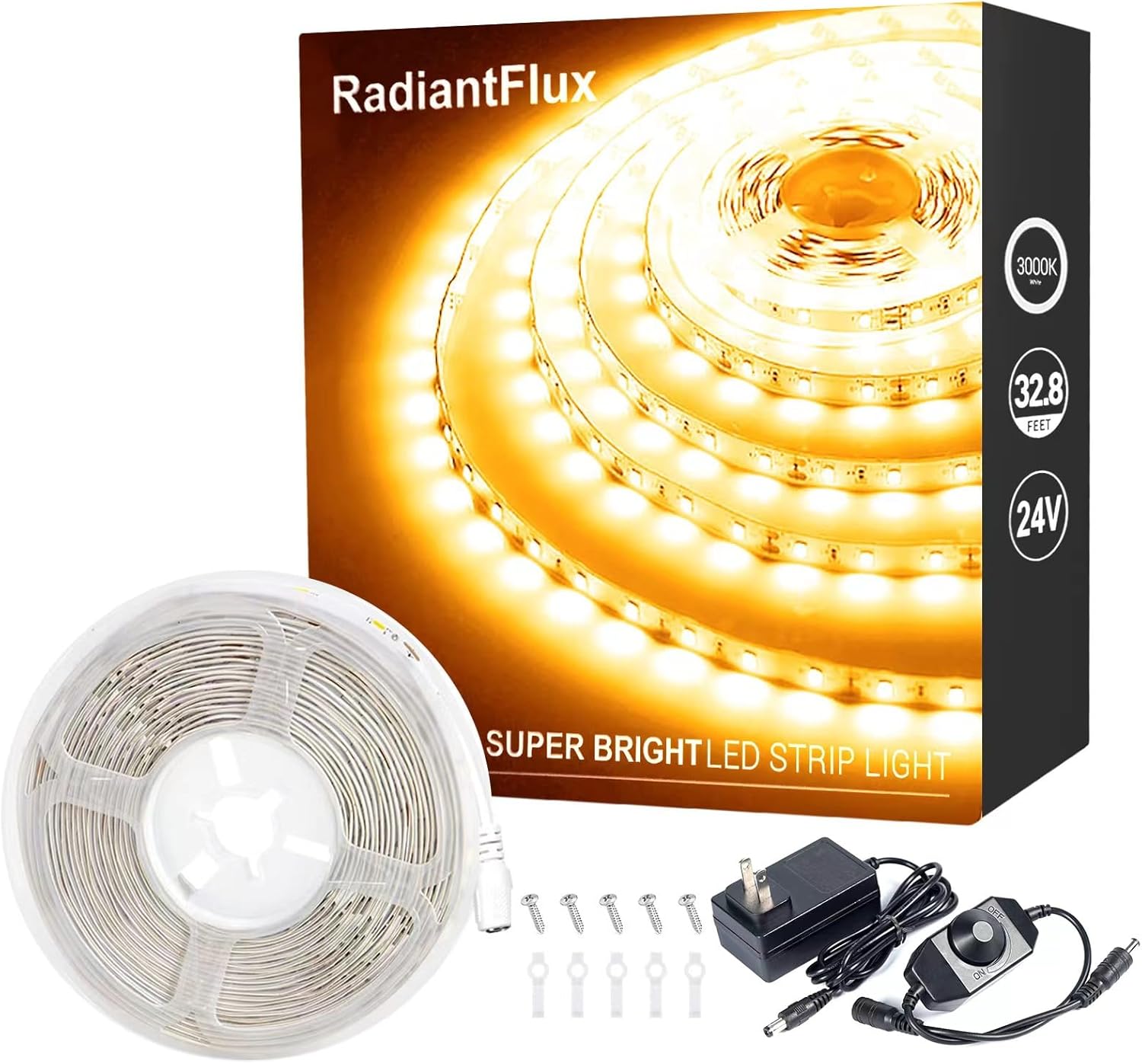Amazon.com: RadiantFlux Warm White Led Strip Lights, Dimmable LED ...