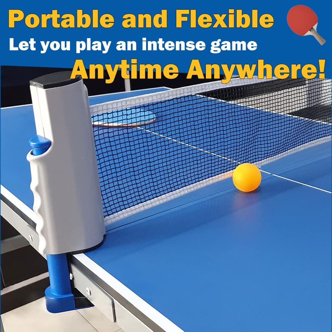 YUNAI Retractable Table Tennis Net, Ping Pong Net, Quick Installation ...