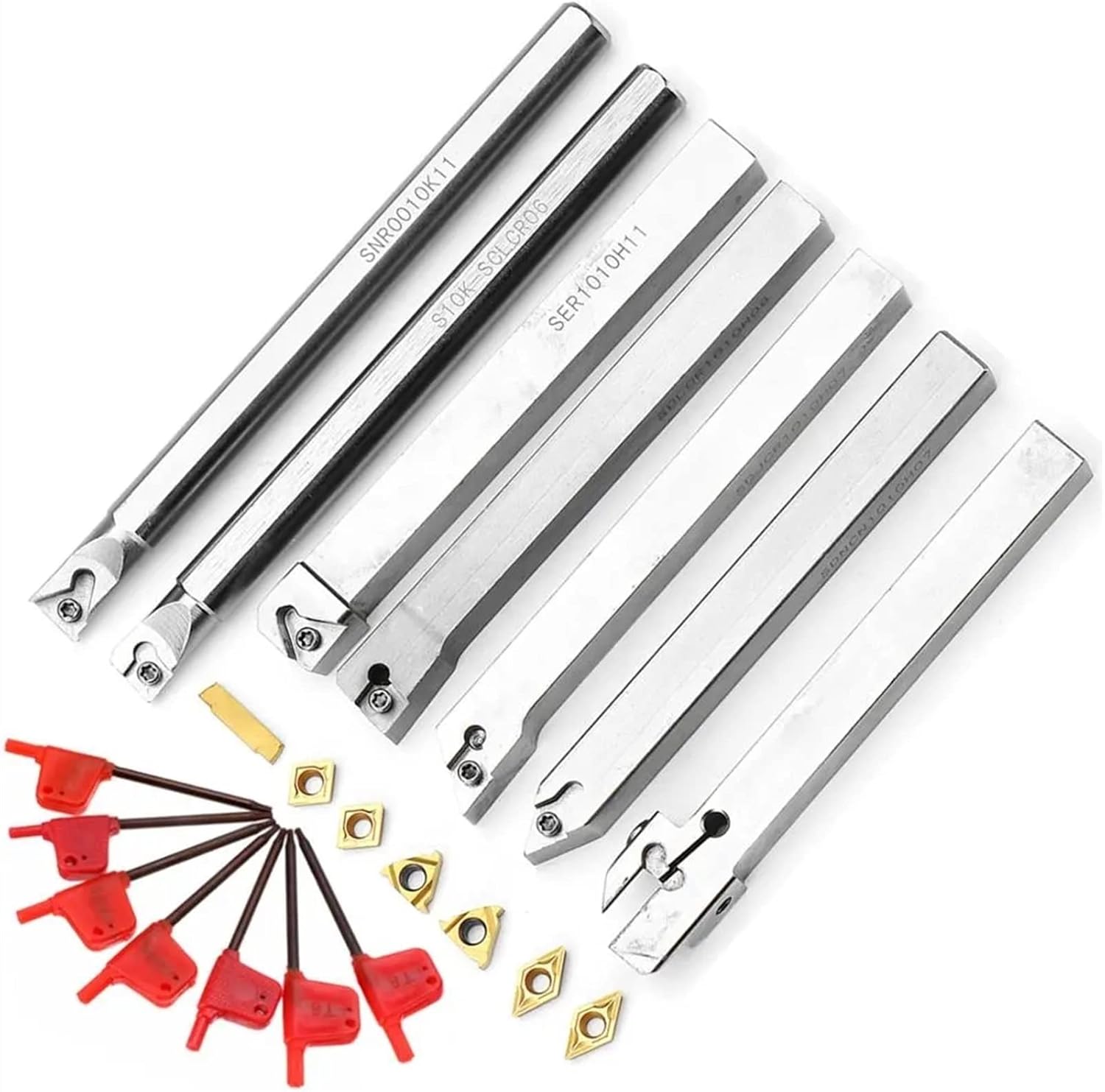 Carbide Insert Turning Tips Tool Upgrade 21pcs 10mm Turning Tool Holder ...