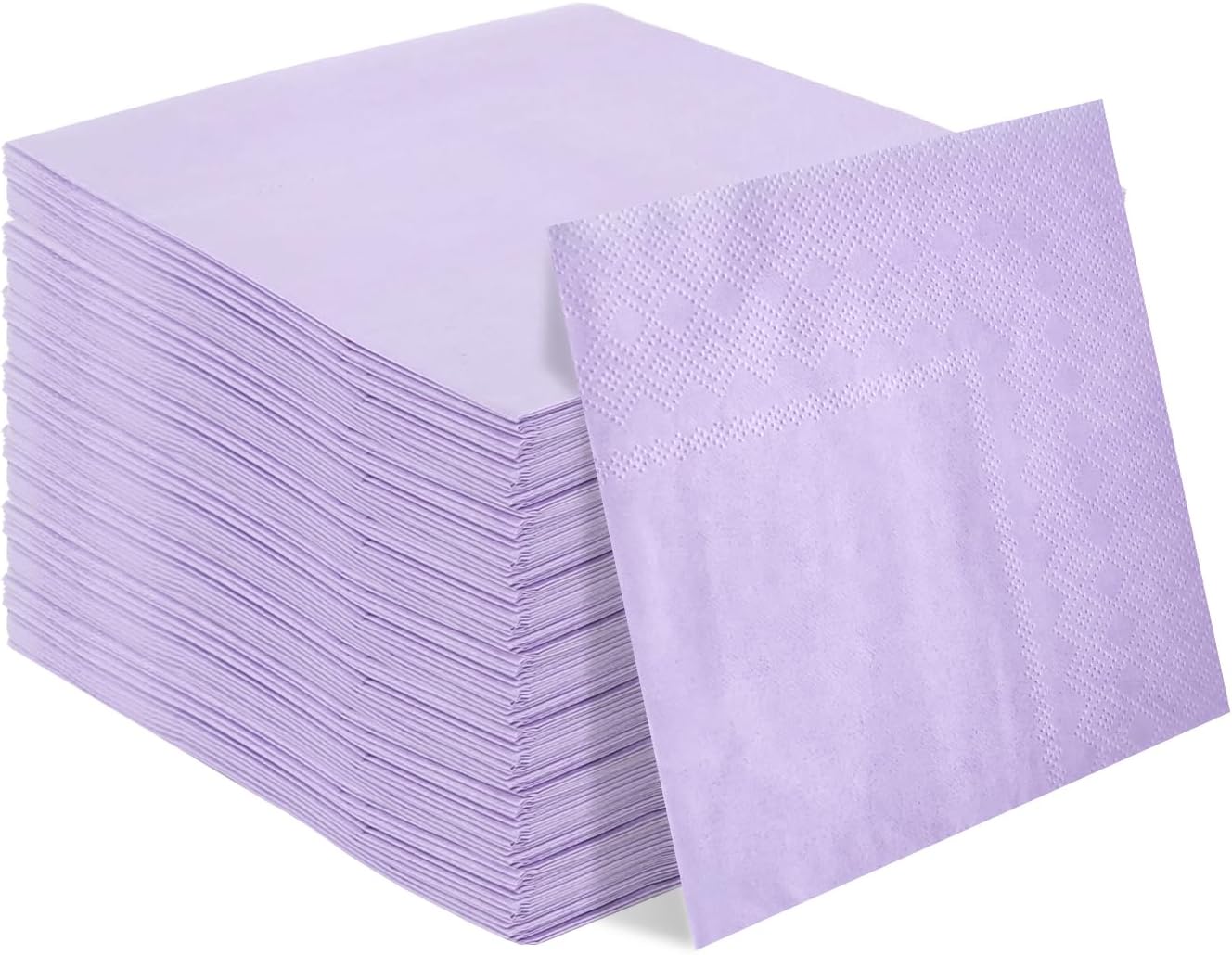 Amazon.com | 50 Pieces 2-ply Light Purple Napkin Disposable Cocktail ...