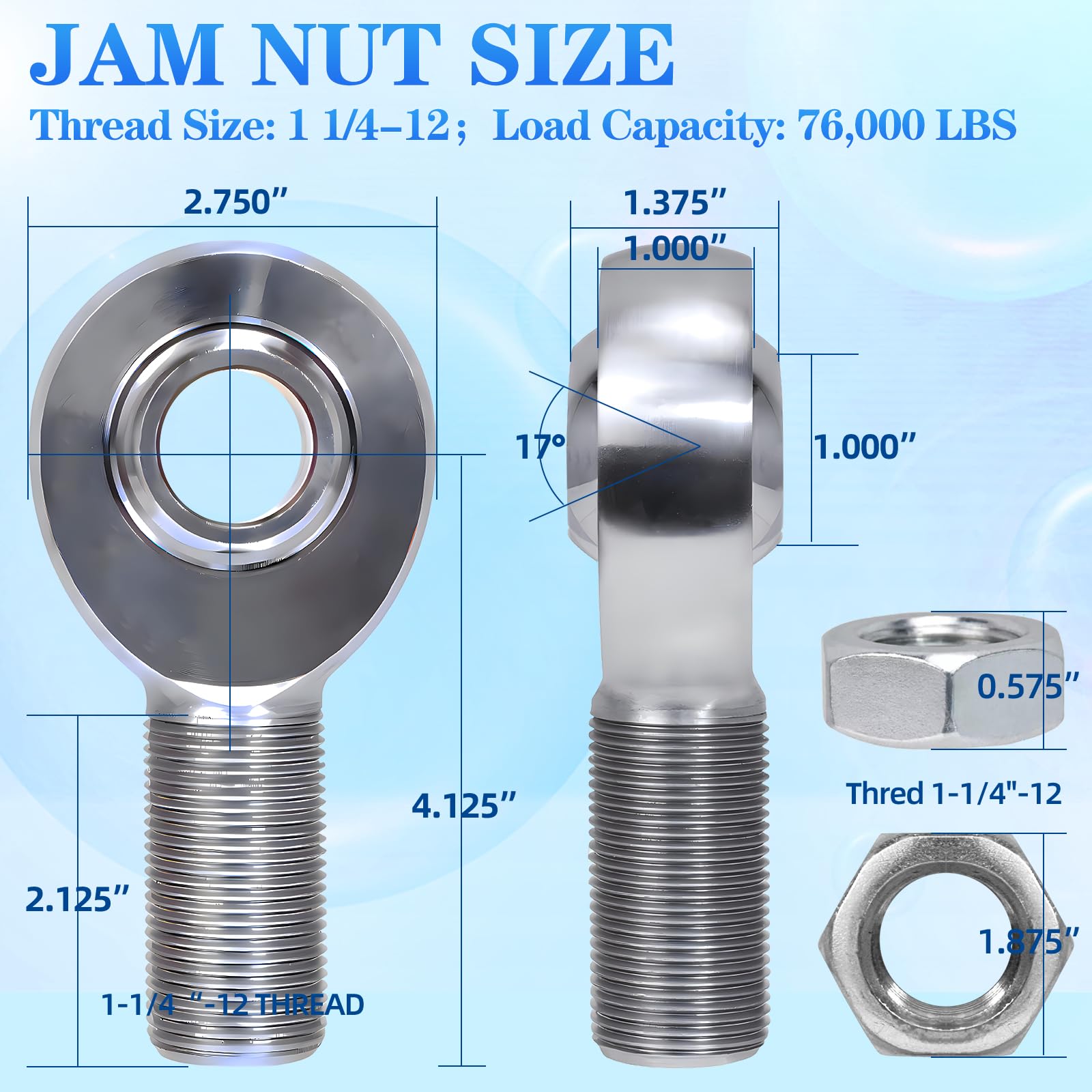 Rod End Suspension USA 1.25" Rod End Heim Joint Kit - Left & Right ...