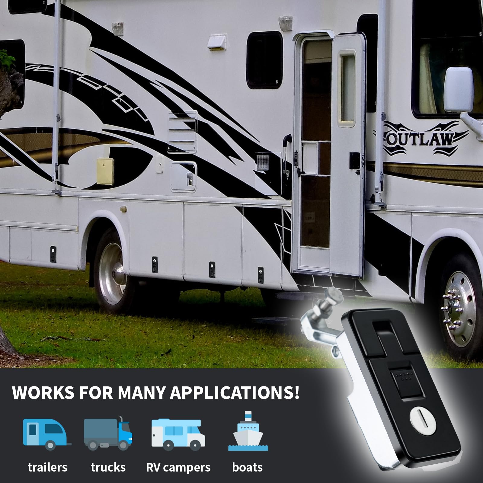 Snapklik.com : Loclink Black Compression Latch Lock Industrial Zinc ...