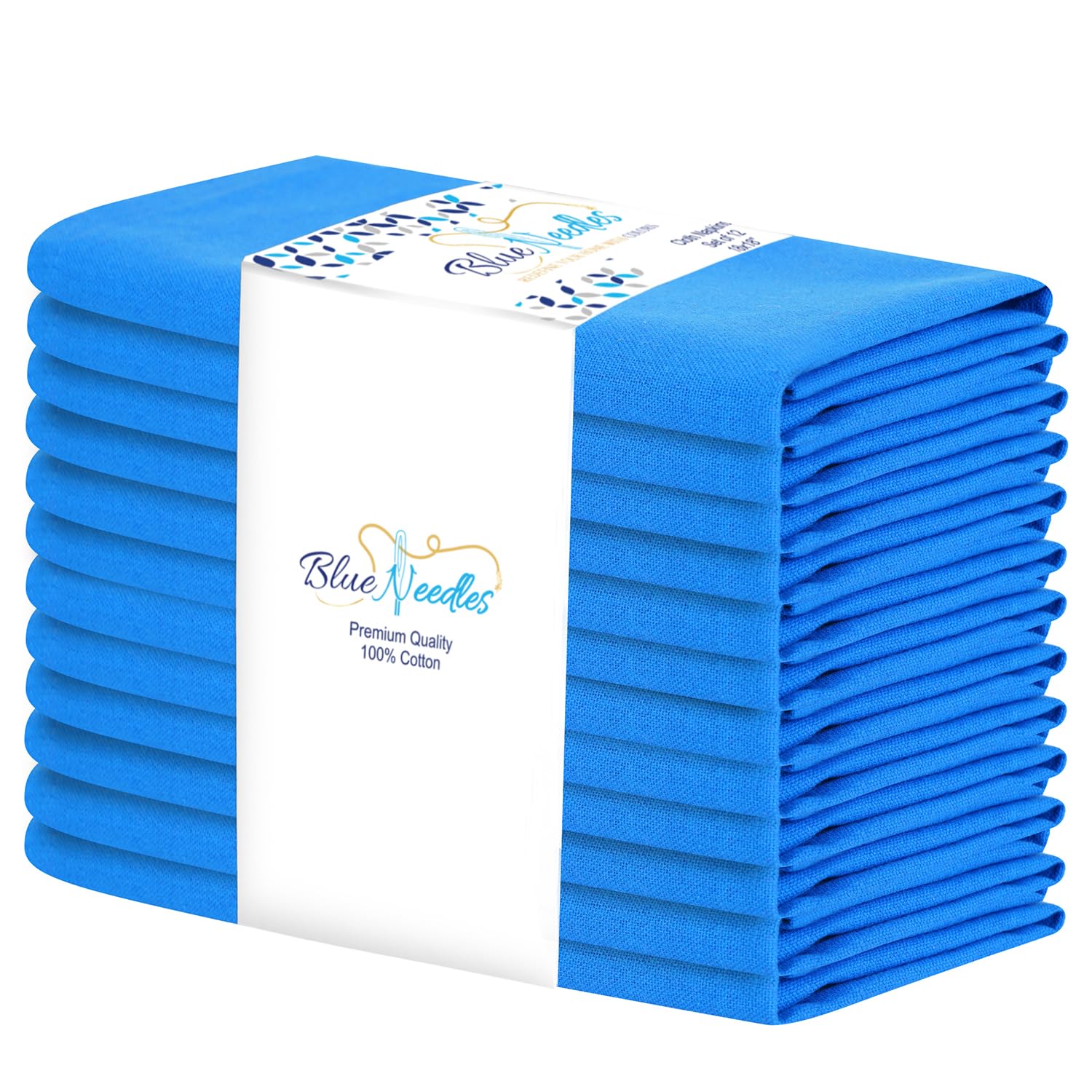 Amazon.com: Blue Needles Royal Blue Cloth Napkins - 100% Cotton Set of ...