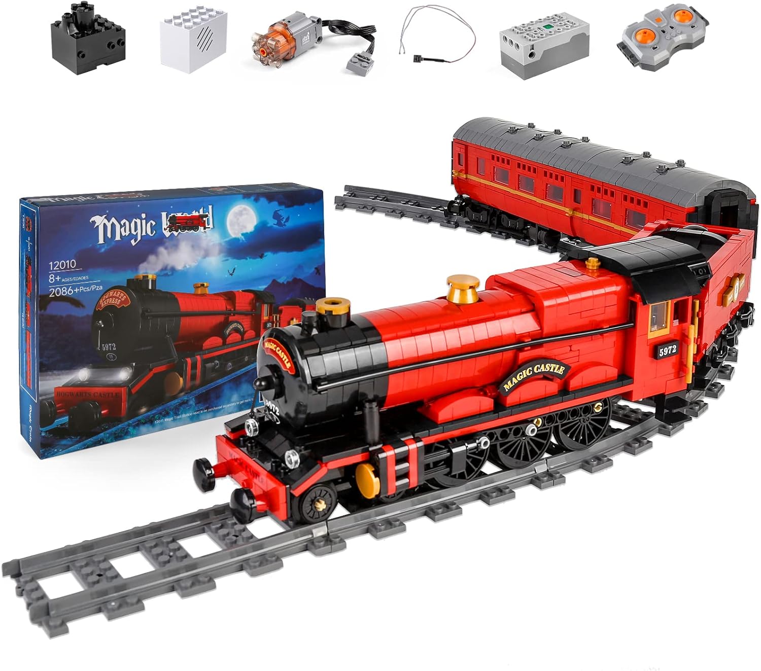 WLOXBKF 12010 Electric Magic Train Set, Classic Train Building Blocks ...