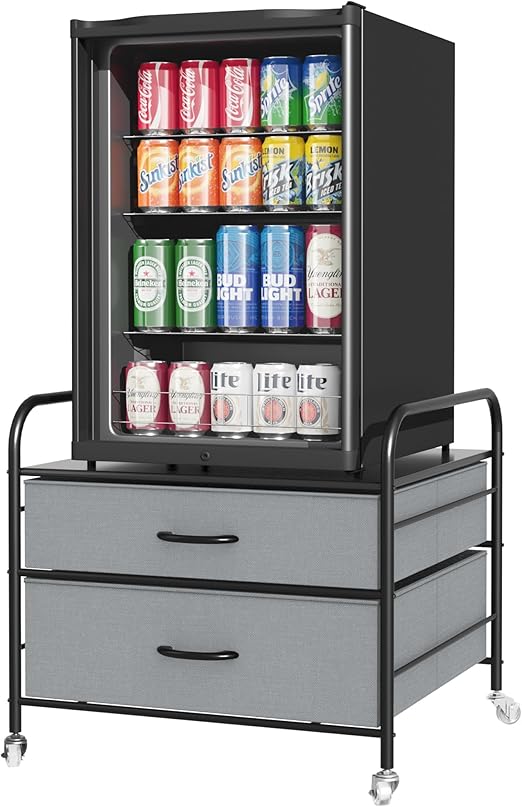 Amazon.com: DHMAKER Mini Fridge Stand with Storage, 2 Drawer Fridge ...