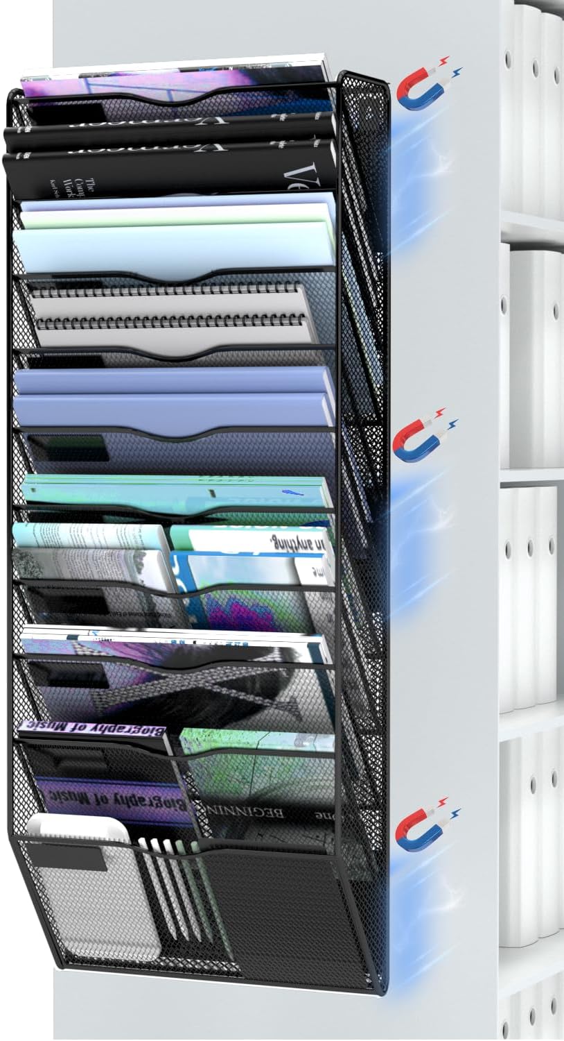 Amazon.com: Vdamu 10-Tier Magnetic File Holder - No Drilling ...