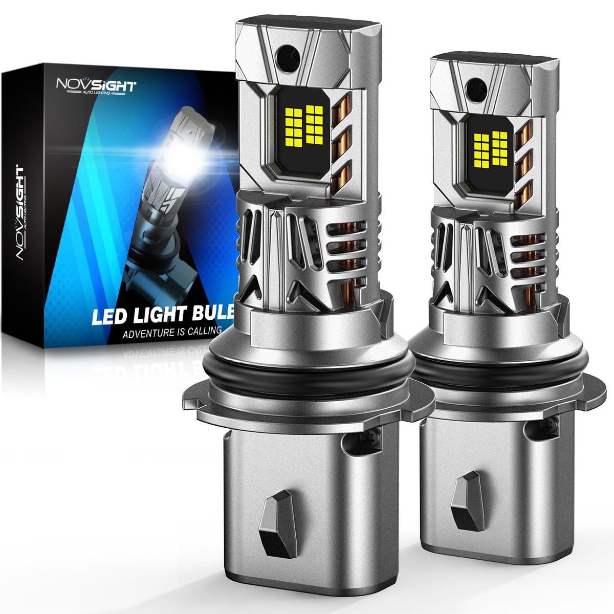 Amazon.com: NOVSIGHT 9007 Bulbs, 1:1 Size 600% Brighter 6500k Cool ...