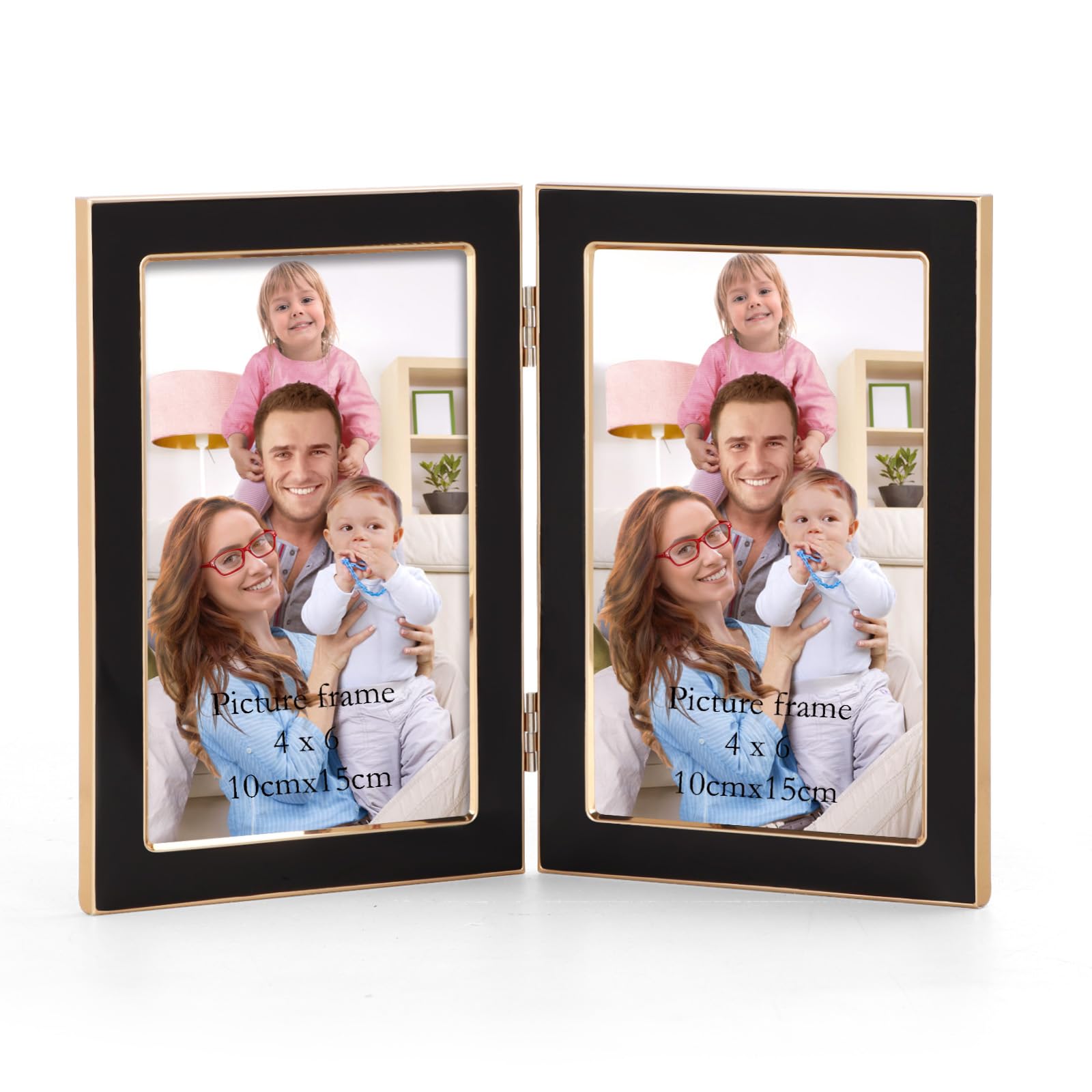 Snapklik.com : Giftgarden 4x6 Double Picture Frame Black