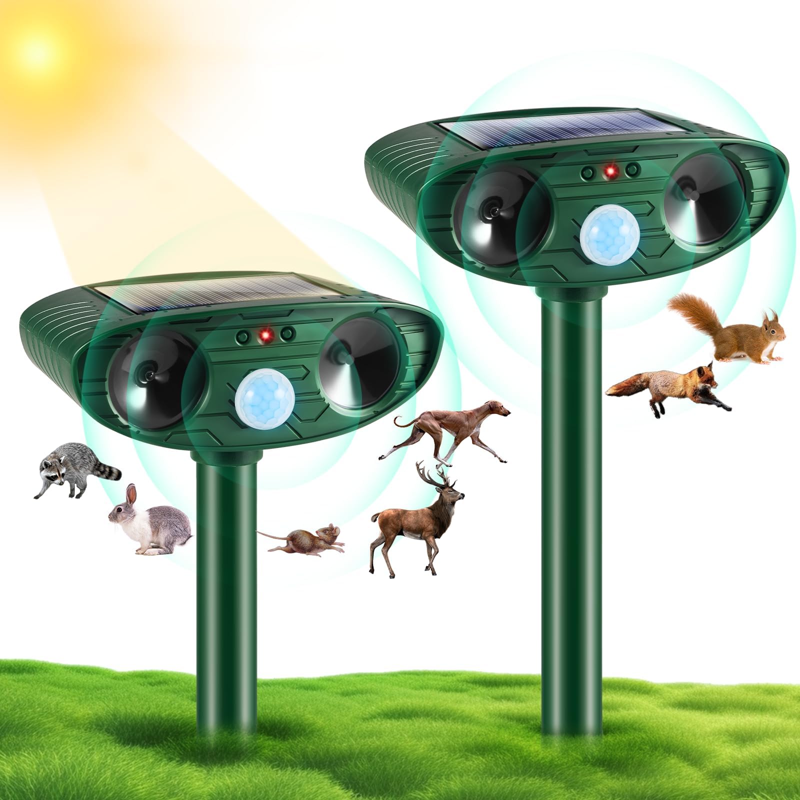 Amazon.com: Ultrasonic Animal Repellent Outdoor Waterproof Solar Animal ...