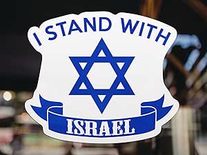 Amazon.com: מדבקה עם דגל ישראל I Stand with Israel Flags Support Israel ...