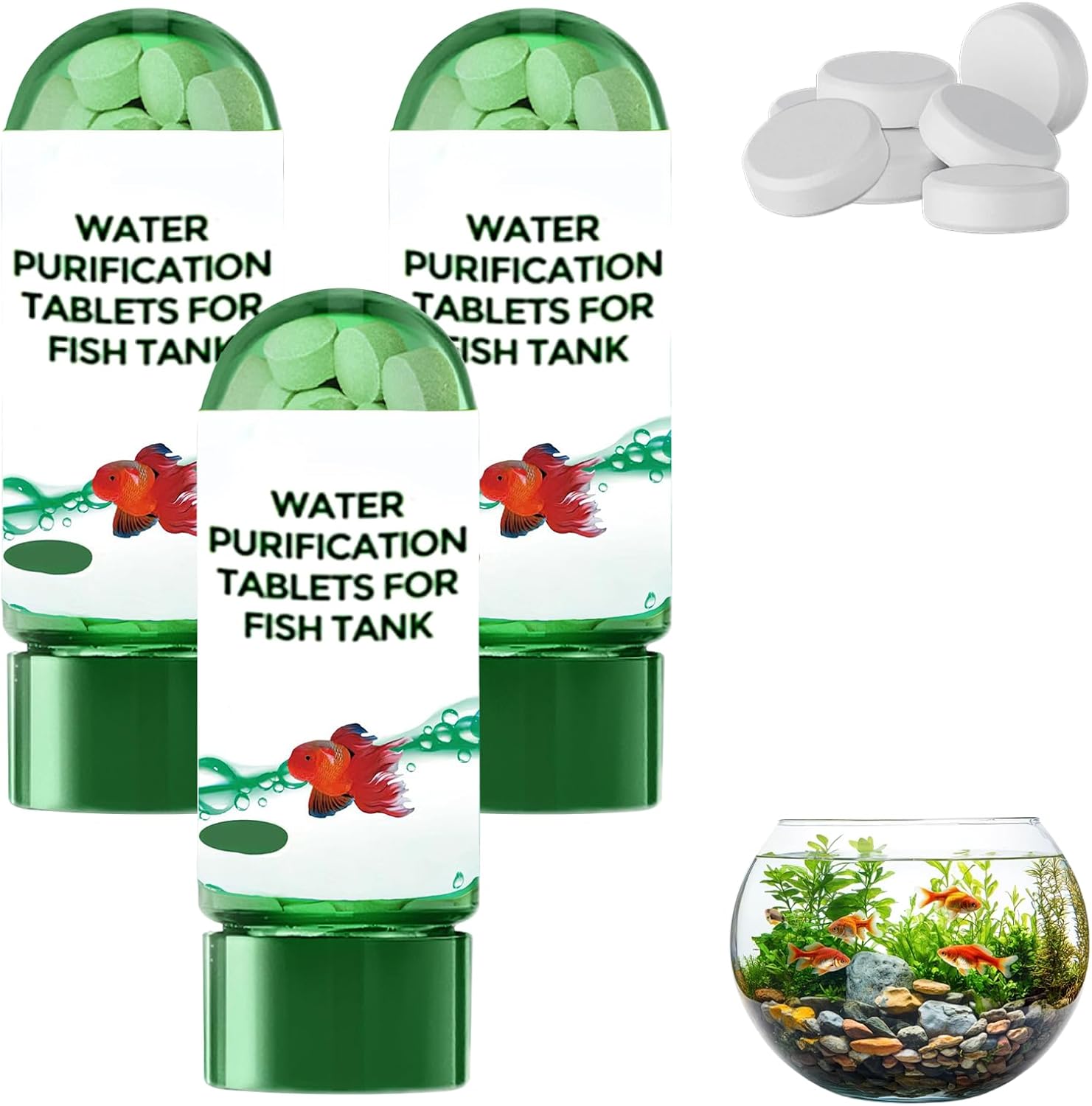 105 balls Powerful Aquarium Water Purification Tablets, Quick Clear ...