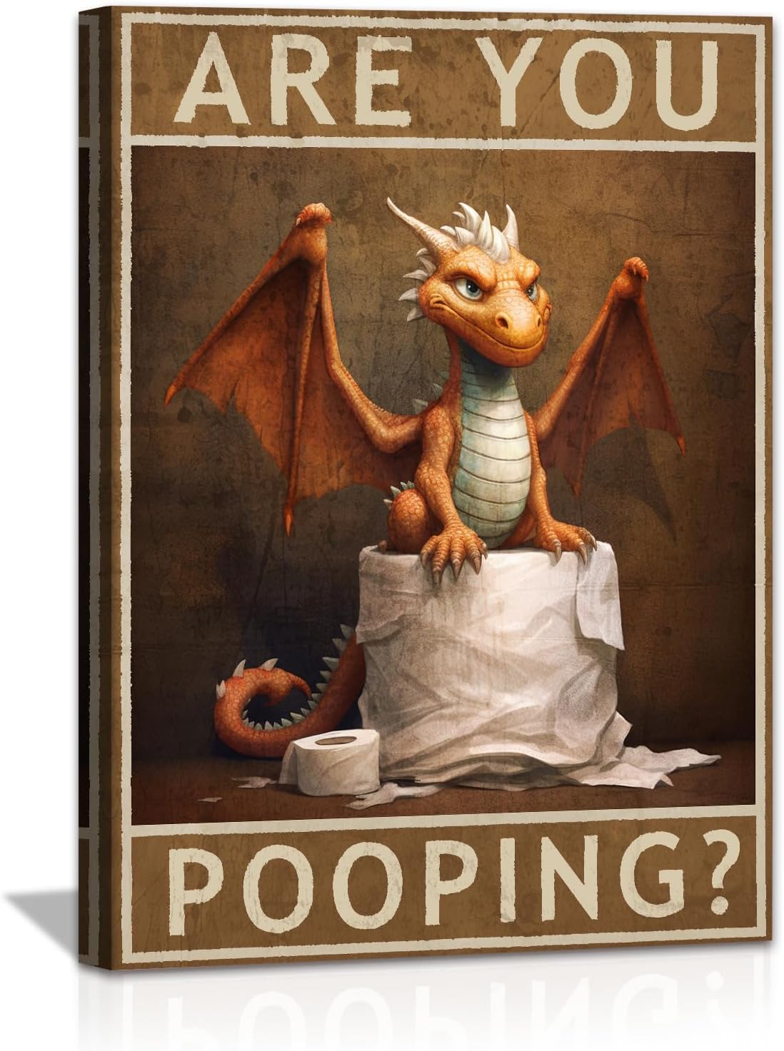 Amazon.com: Typruye Dragon Are You Pooping Signs Restroom Bathroom Wall ...