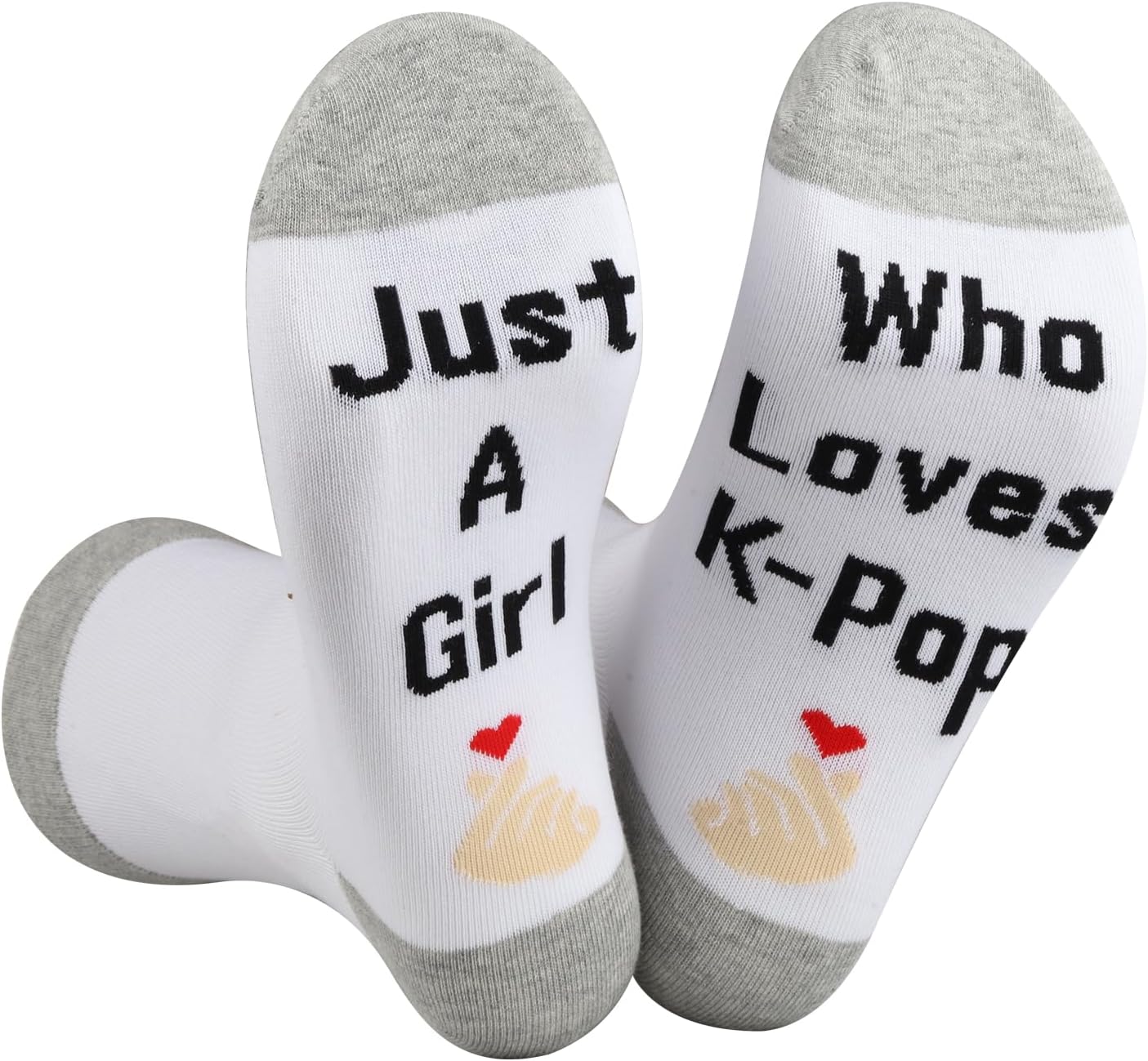 Amazon.com: VAMSII 2 Pairs KPOP Korean Finger Heart Socks K-Pop Fan ...