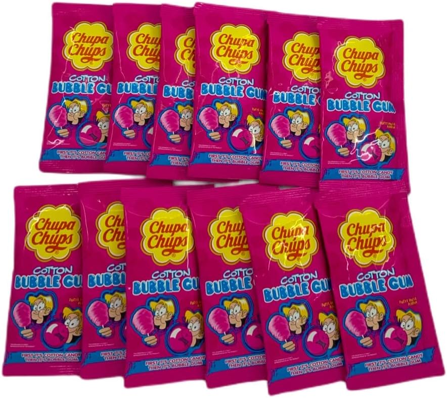 Chupa Chups Cotton Bubble Gum Tutti Frutti Flavour Pack of 11 x 12 g ...