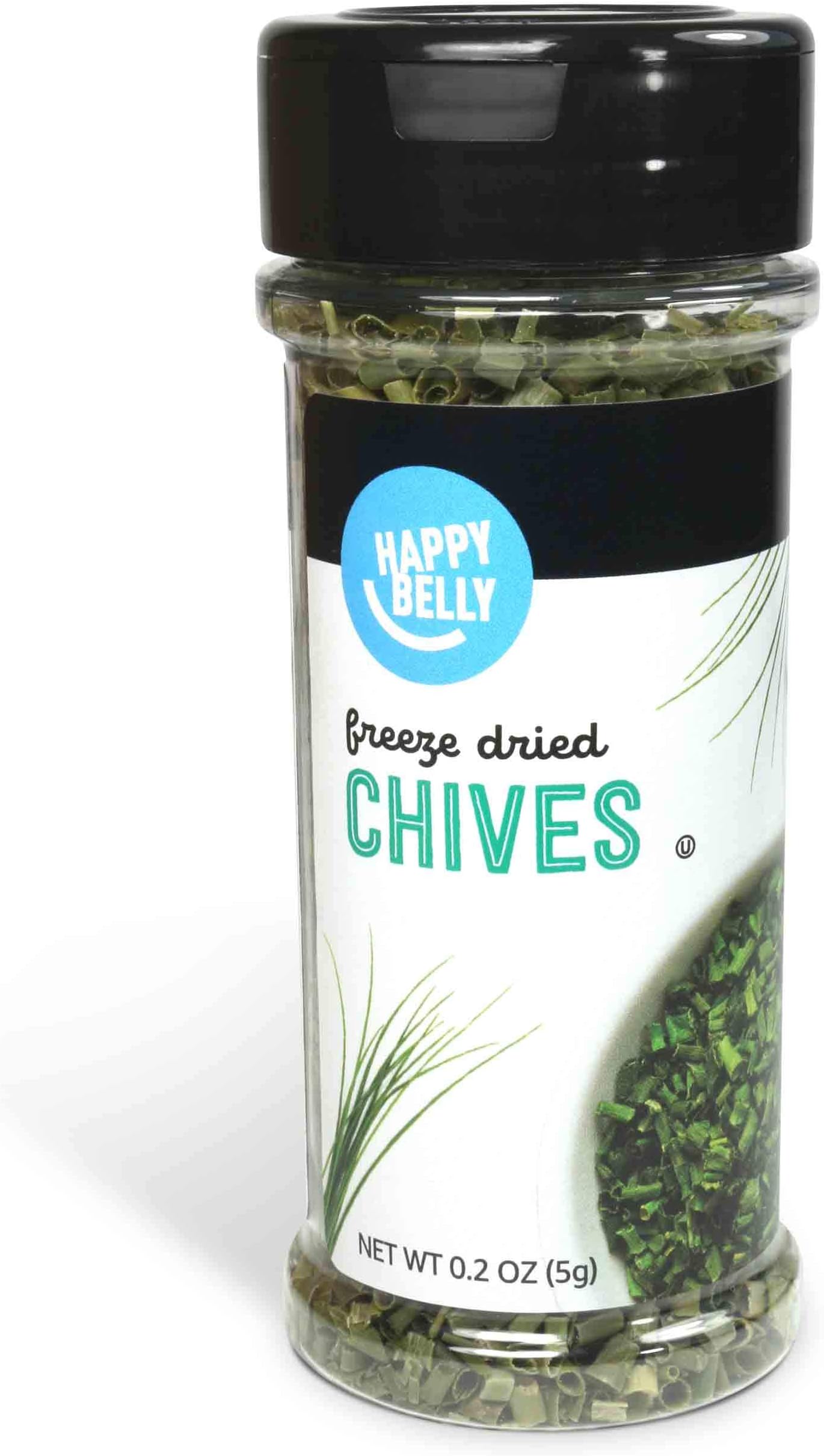 Amazon.com : Amazon Brand - Happy Belly Chives, Freeze Dried, 0.2 ounce ...