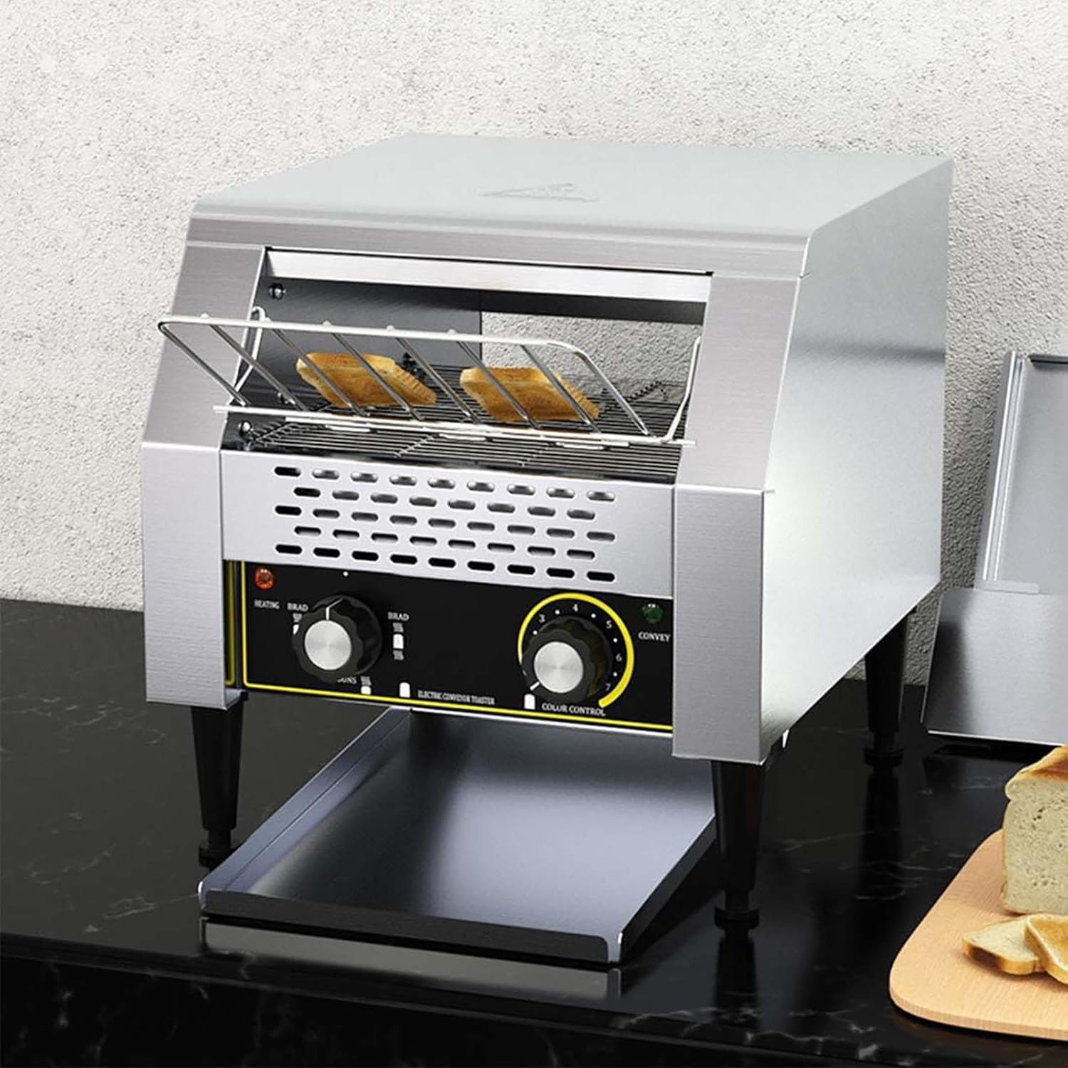 Commercial Stainless Steel Toaster - 600 Slice per Hour, 2800W, 7 Speed ...