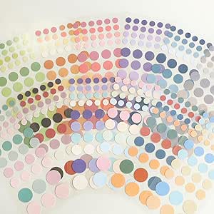 12 Sheets 552 Pcs Sticky Coloured Dots,Easy Peel Self Adhesive Coding ...