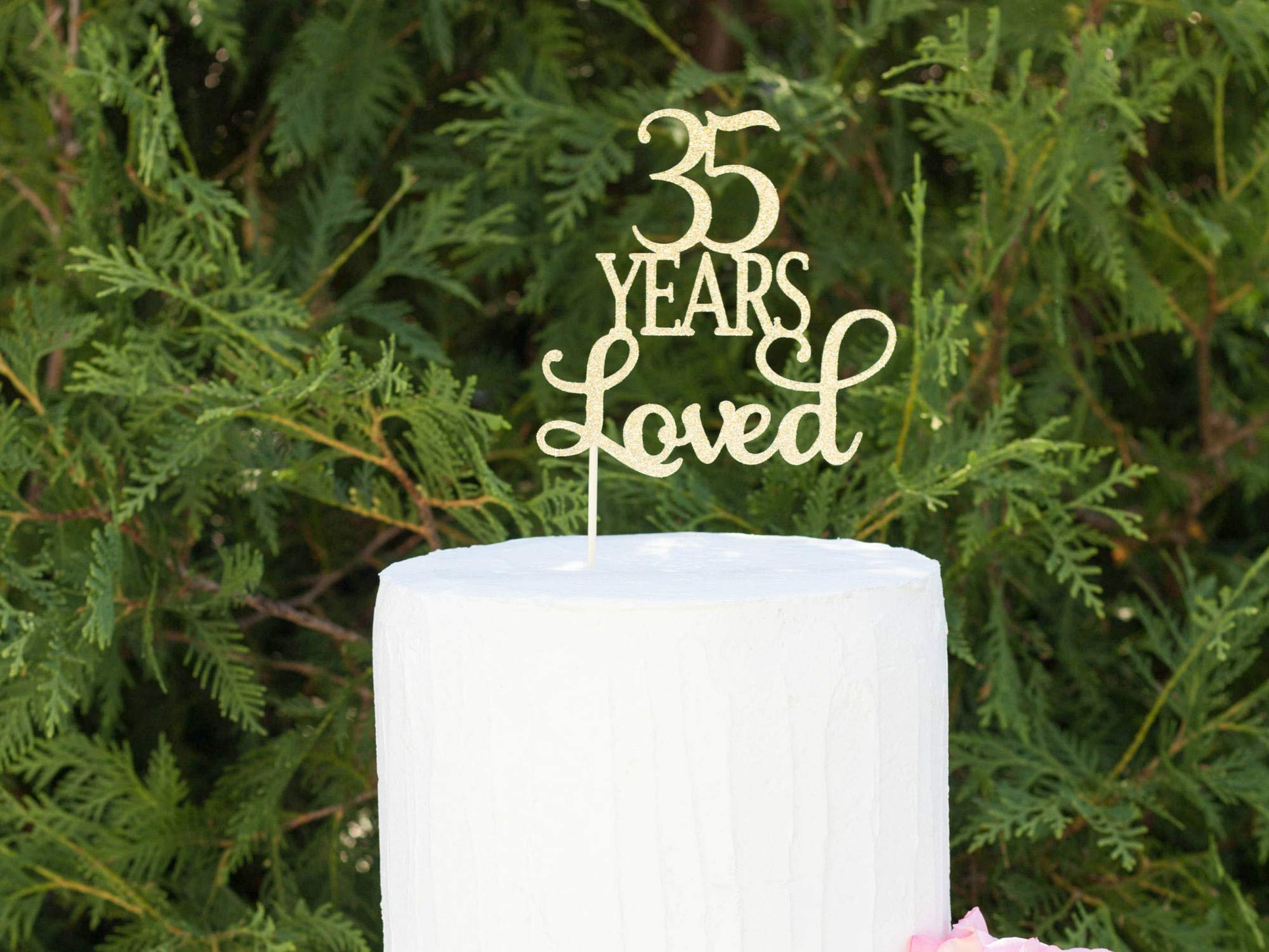 Buy 35 Years Loved Cake Topper Anniversary Cake Topper 35th Birthday ...
