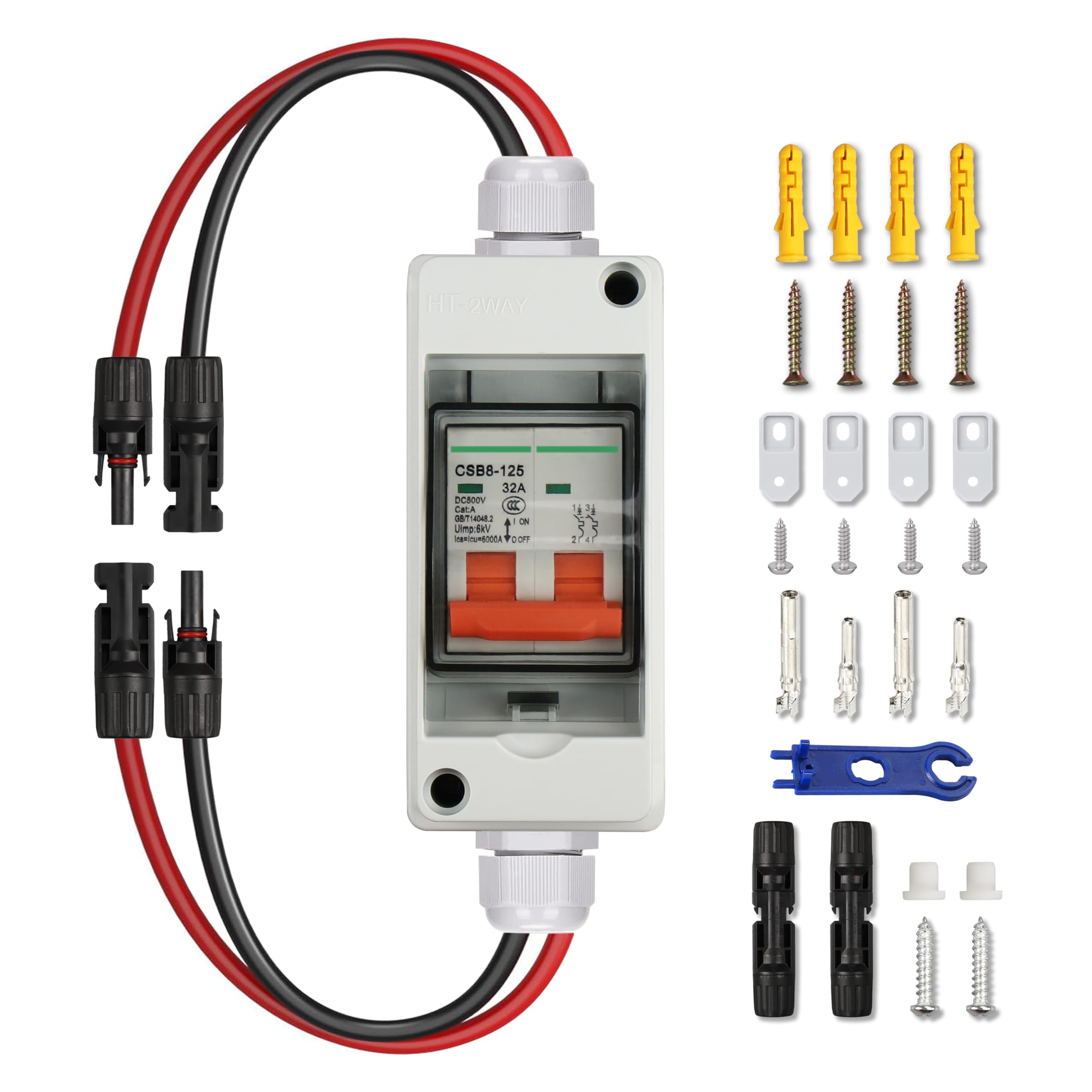 SHHEMU DC500V Solar Disconnect Switch IP65 Waterproof Outdoor Solar ...