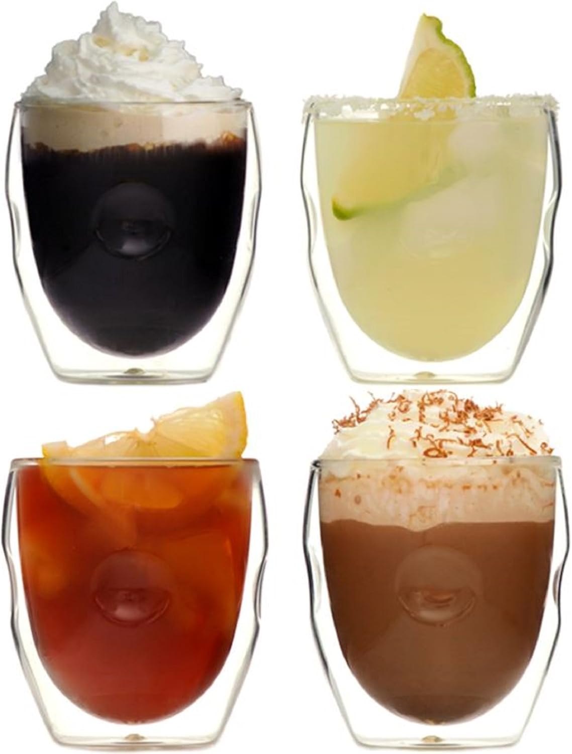 Amazon.com: Moderna Artisan Series Double Wall 8 oz Beverage Glasses ...