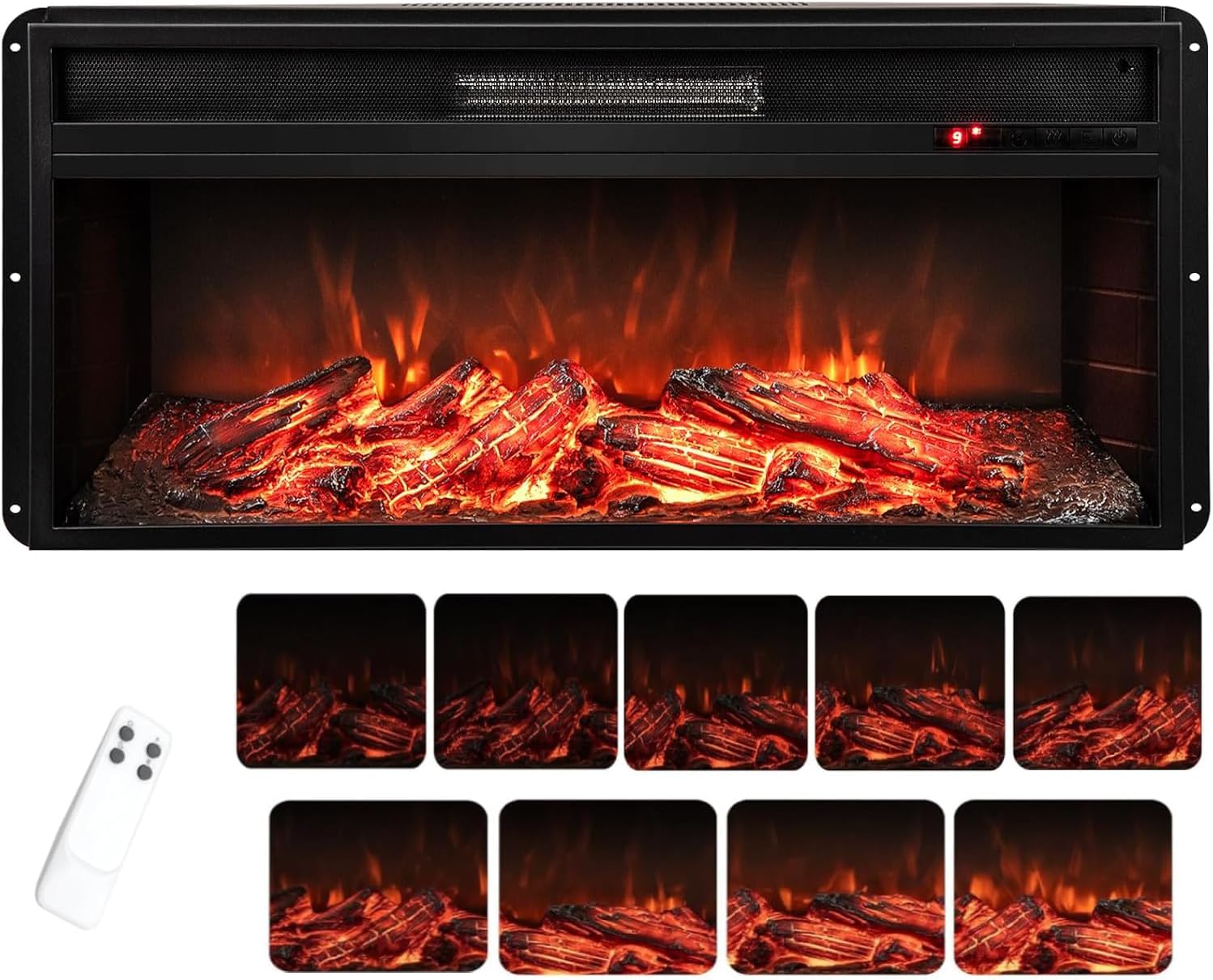 MONZANA ® Wall-Mounted Electric Fireplace | Heater with Interactive ...