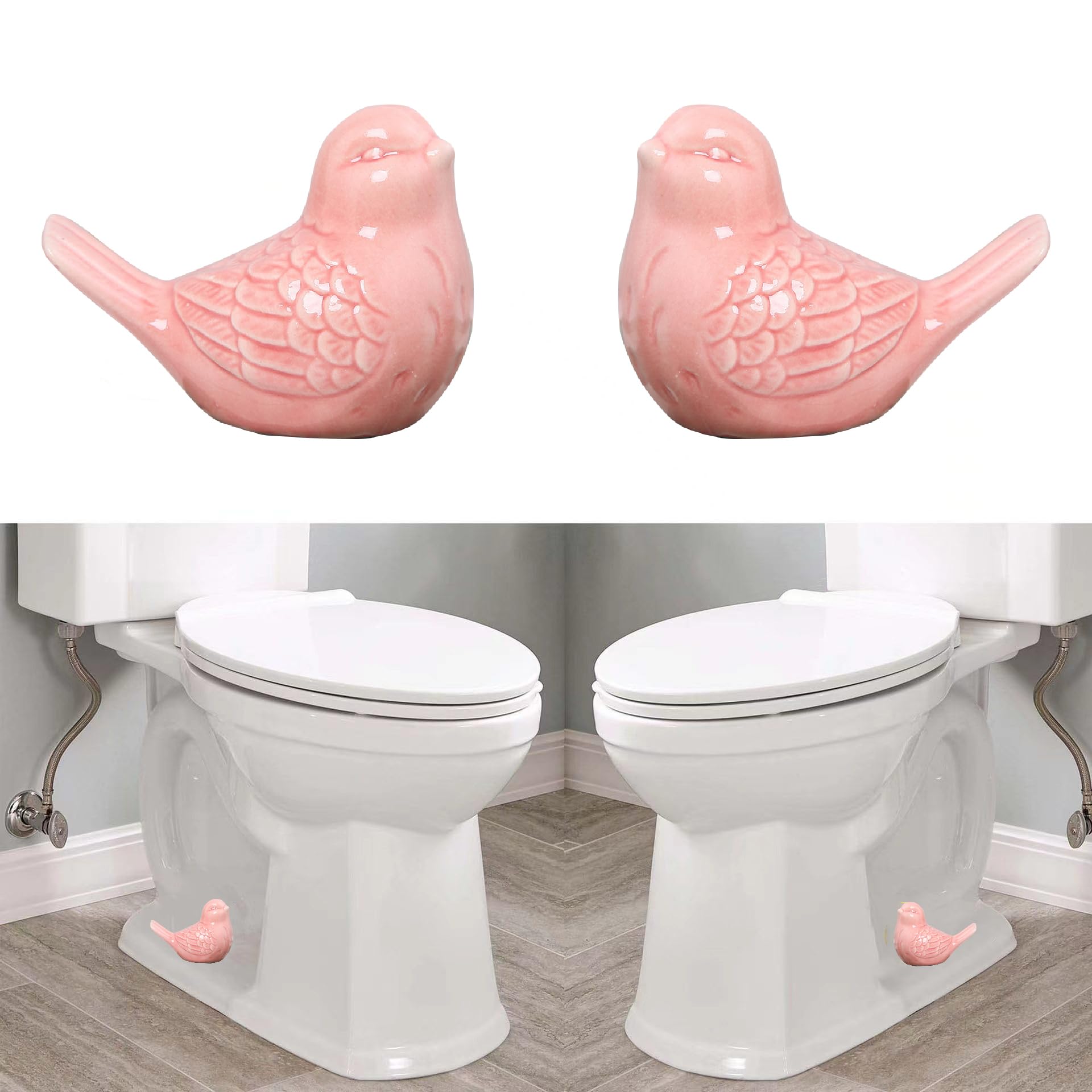 2 Pcs Ceramic Bird Toilet Floor Bolt Caps,Cute Bird Toilet Bowl Screw ...
