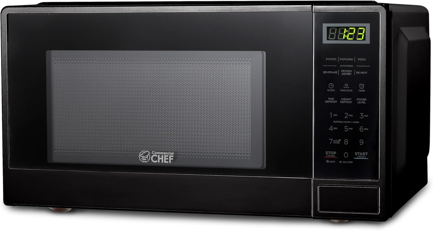 Amazon.com: COMMERCIAL CHEF 1.1 Cu Ft Microwave with 10 Power Levels ...