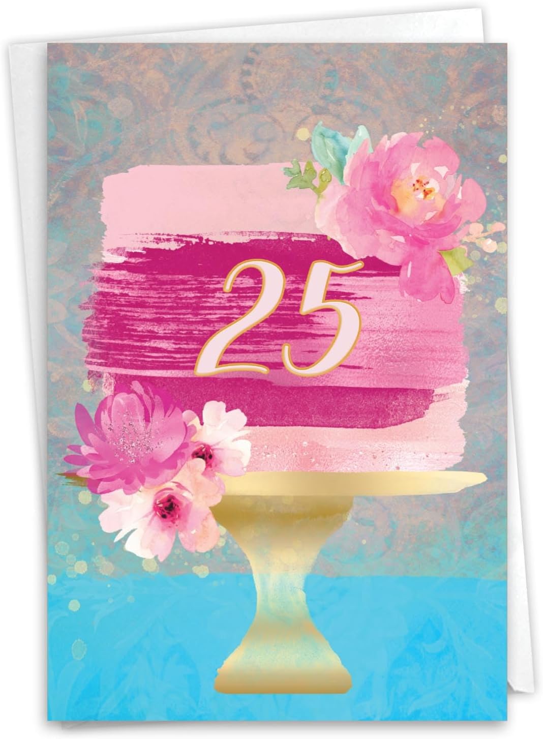 Amazon.com : NobleWorks 25th Milestone Birthday Greeting Card with 5 x ...