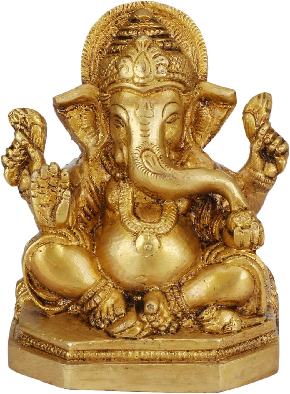 Buy Mla's Decor Brass Statue Ganesha Sitting On Lotus Large Indian Gift ...