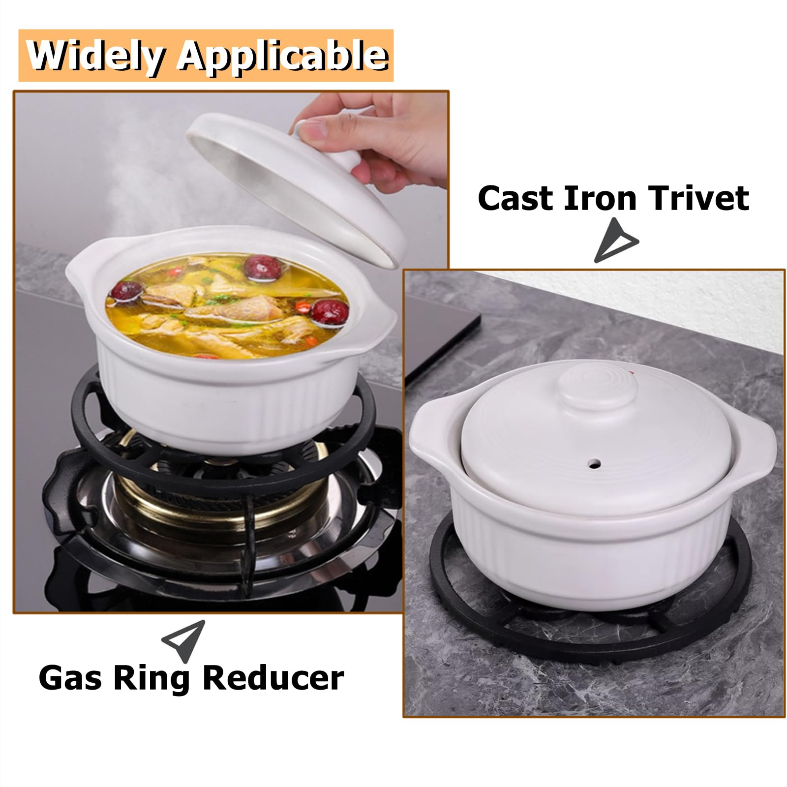 Snapklik.com : Cast Iron Wok Support Ring Stovetop Stand, Non Slip Gas ...