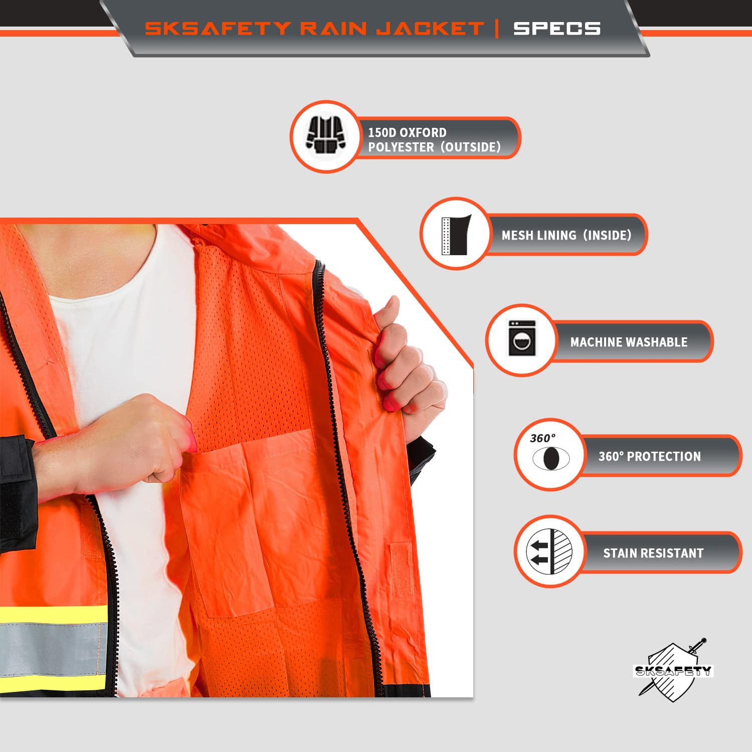 Snapklik.com : SKSAFETY Hi Vis Rain Suits For Men Waterproof, High Vis ...