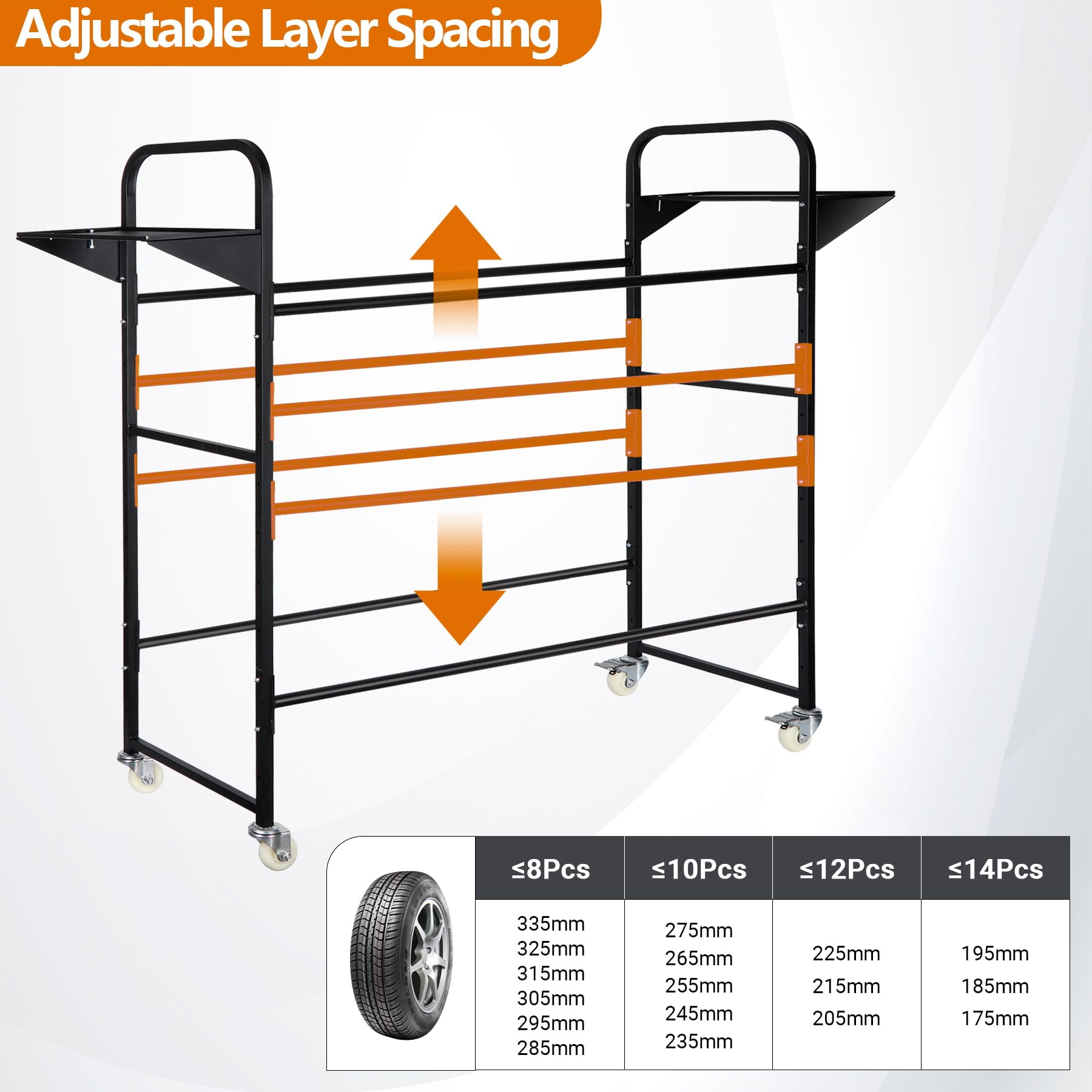 Snapklik.com : Neorexon Tire Storage Rack 57 X 55.1 X 20, Garage Tire ...