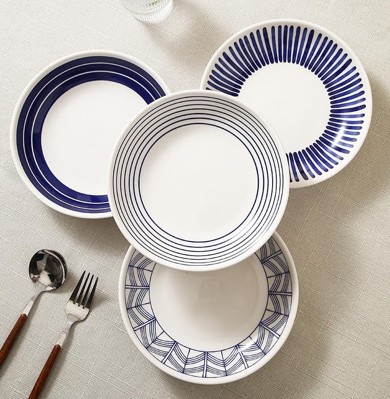 Amazon.com | Karunkoola 8 Inch Ceramic Dessert Plates Set of 4 ...