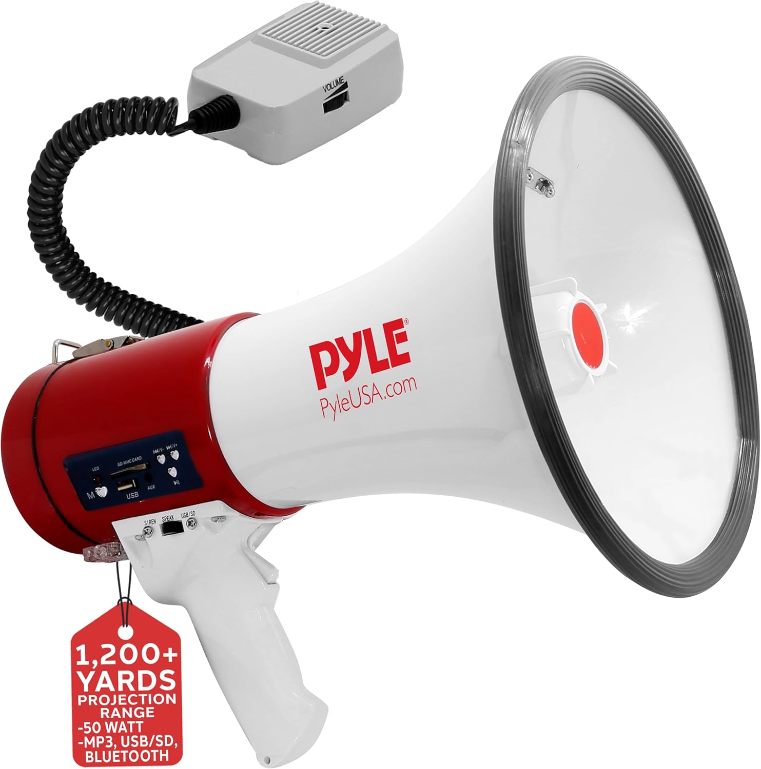 Pyle-Pro Home 50W Professional Megaphone with Built-in Rechargeable ...
