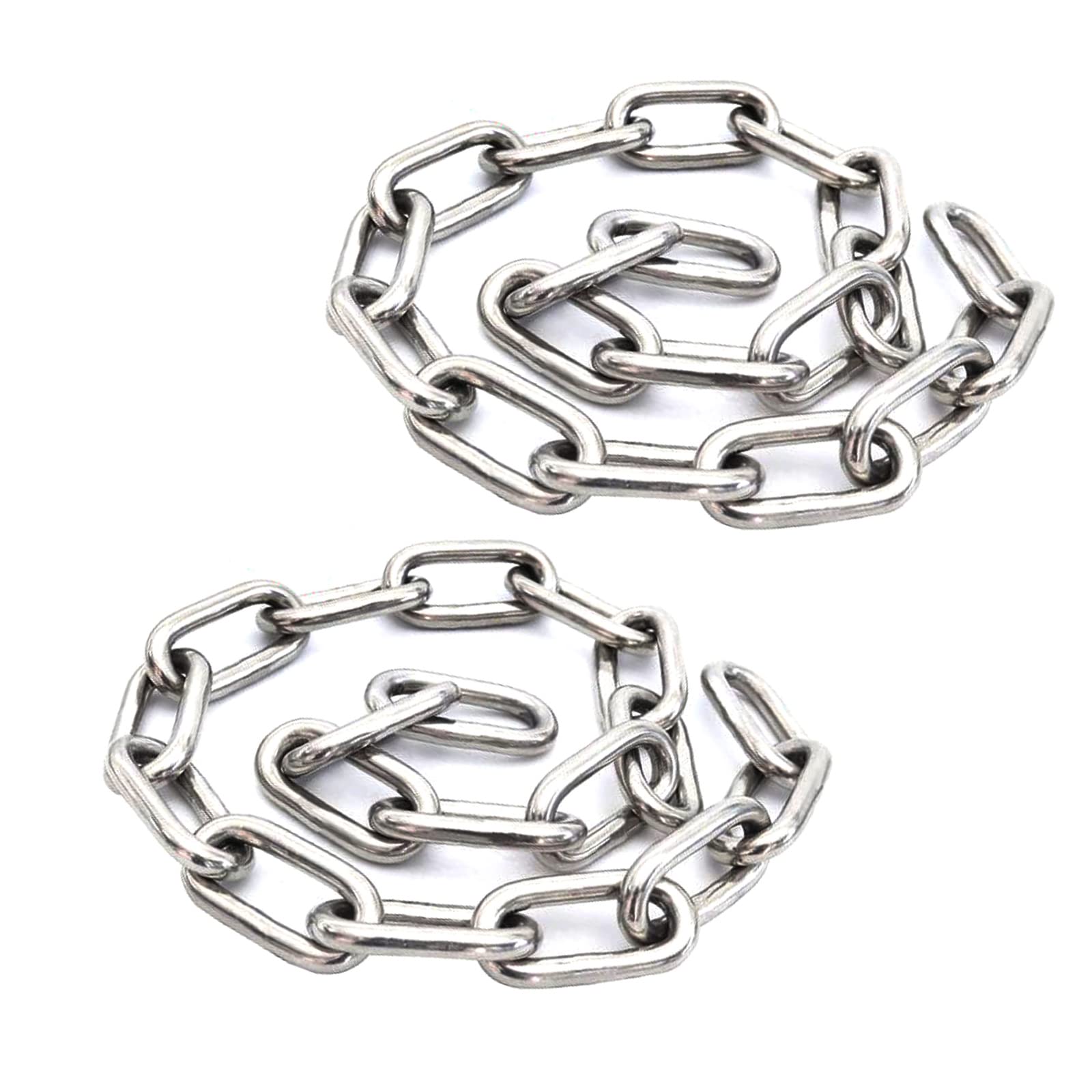2 pcs Stainless Steel Safety Chains 20in (L) x 0.12in (T) Long Link ...