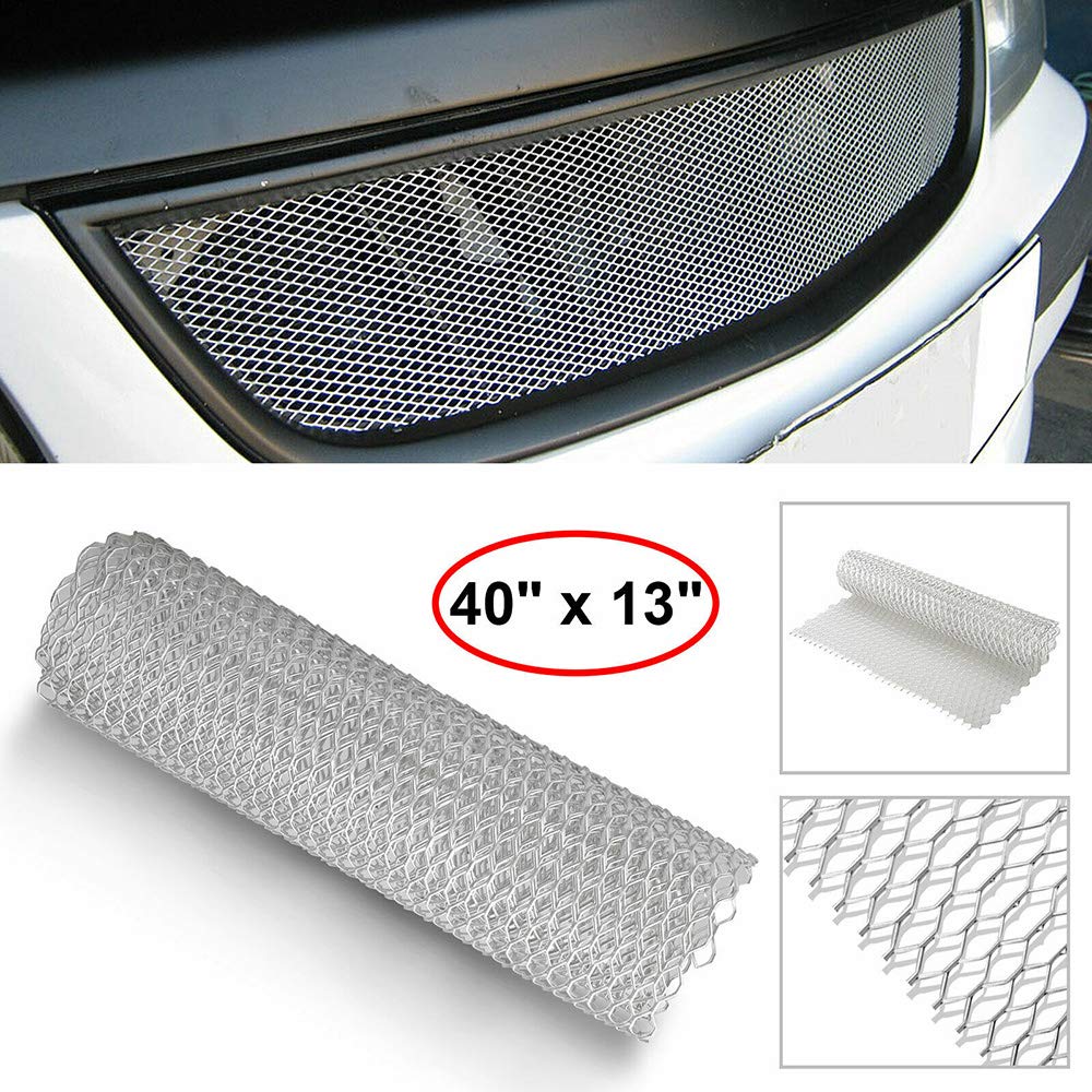Buy WonVon Universal Car Grille Rhombic 100cm x 33cm Aluminium Car ...