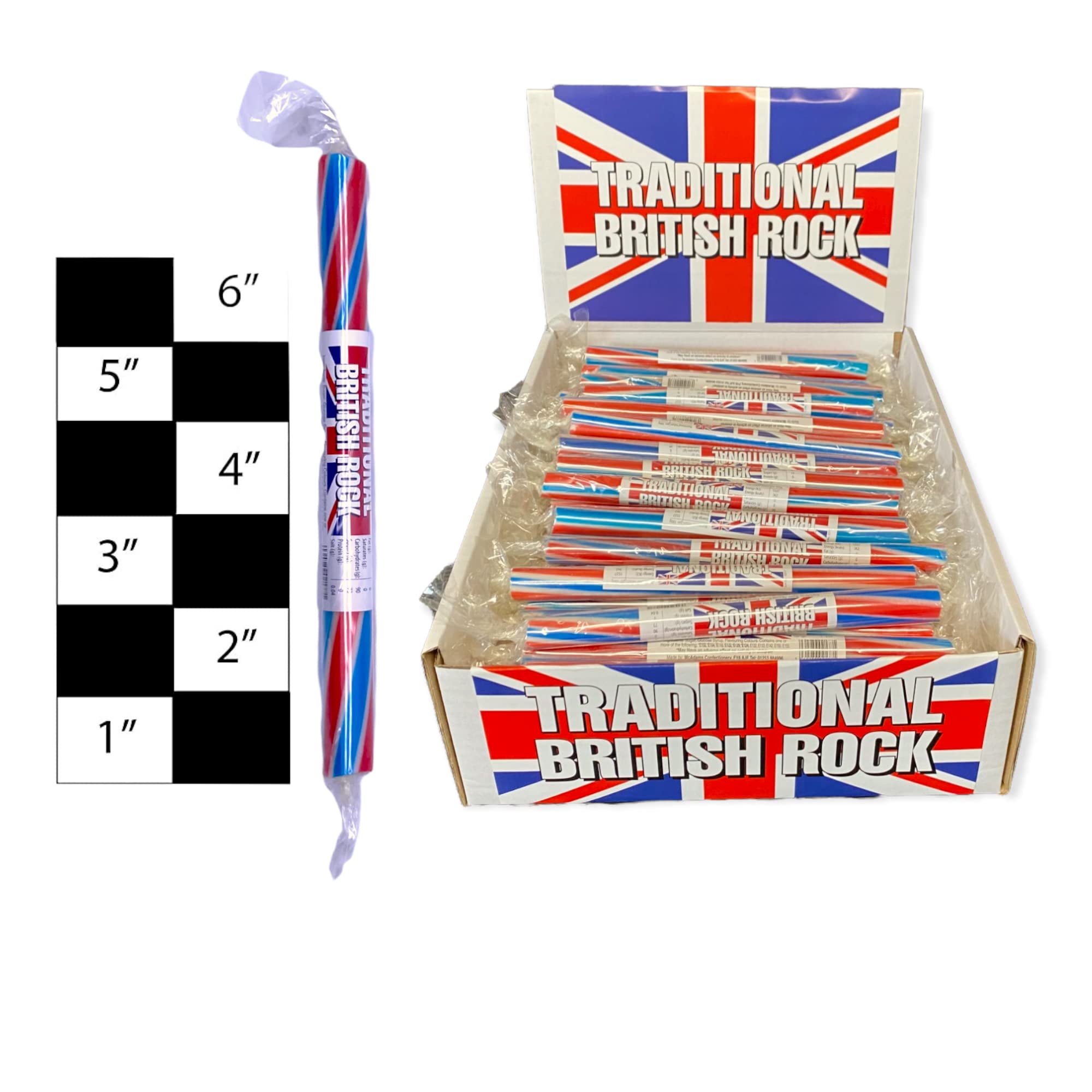 50 X Traditional British Red White Blue Rock Sticks Handmade ...