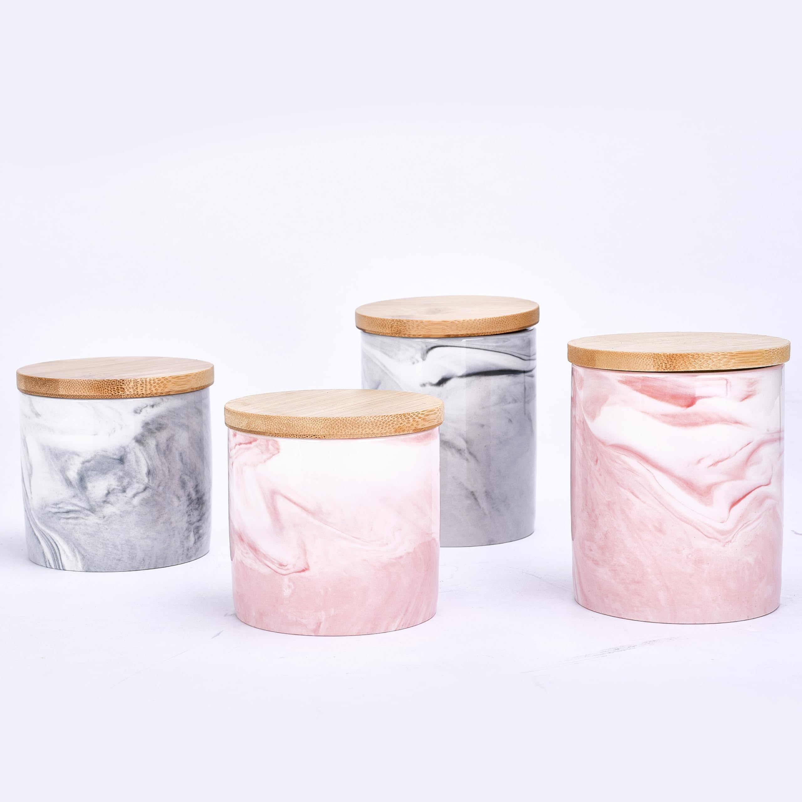 Regal Trunk & Co. Ceramic Canister with Bamboo Lid, Set of 4 - Tea ...