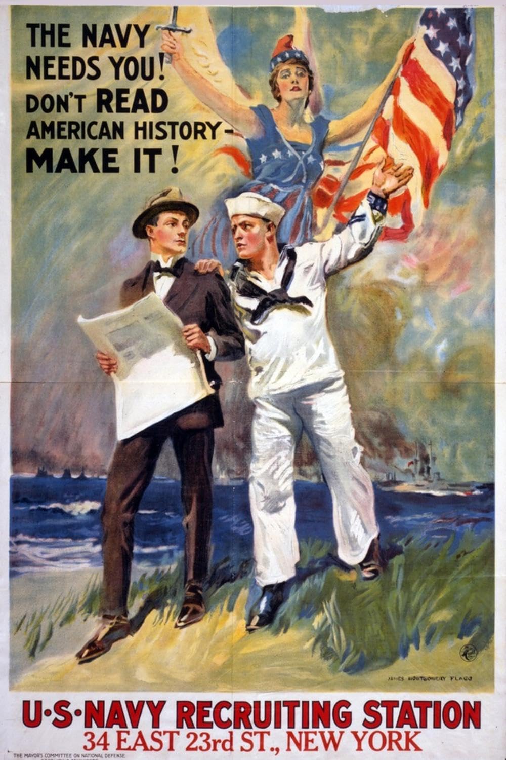 Amazon.com: ART.COM Wall Art Print US Navy Vintage Poster - the Navy ...